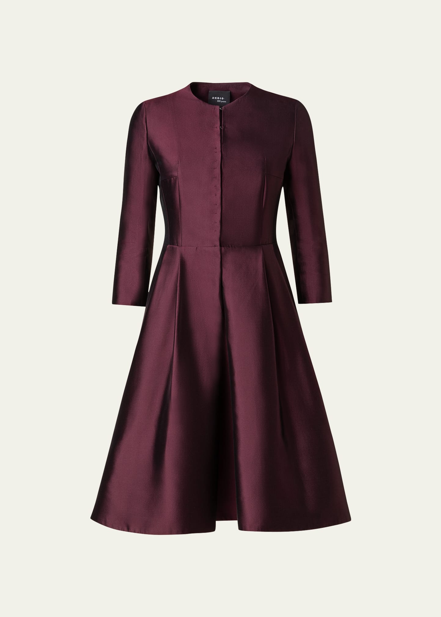 Akris Apron Silk Shantung Cocktail Coat Dress
