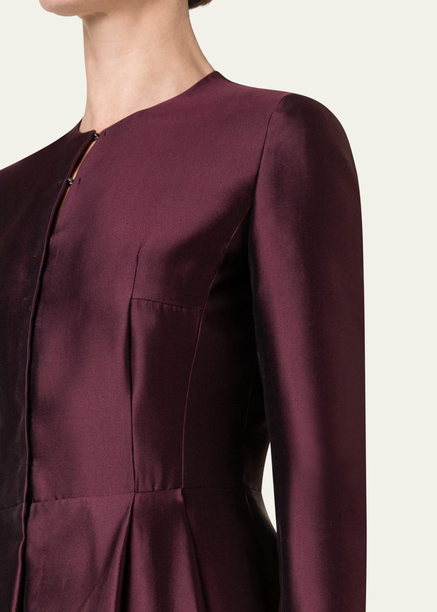 Akris Apron Silk Shantung Cocktail Coat Dress