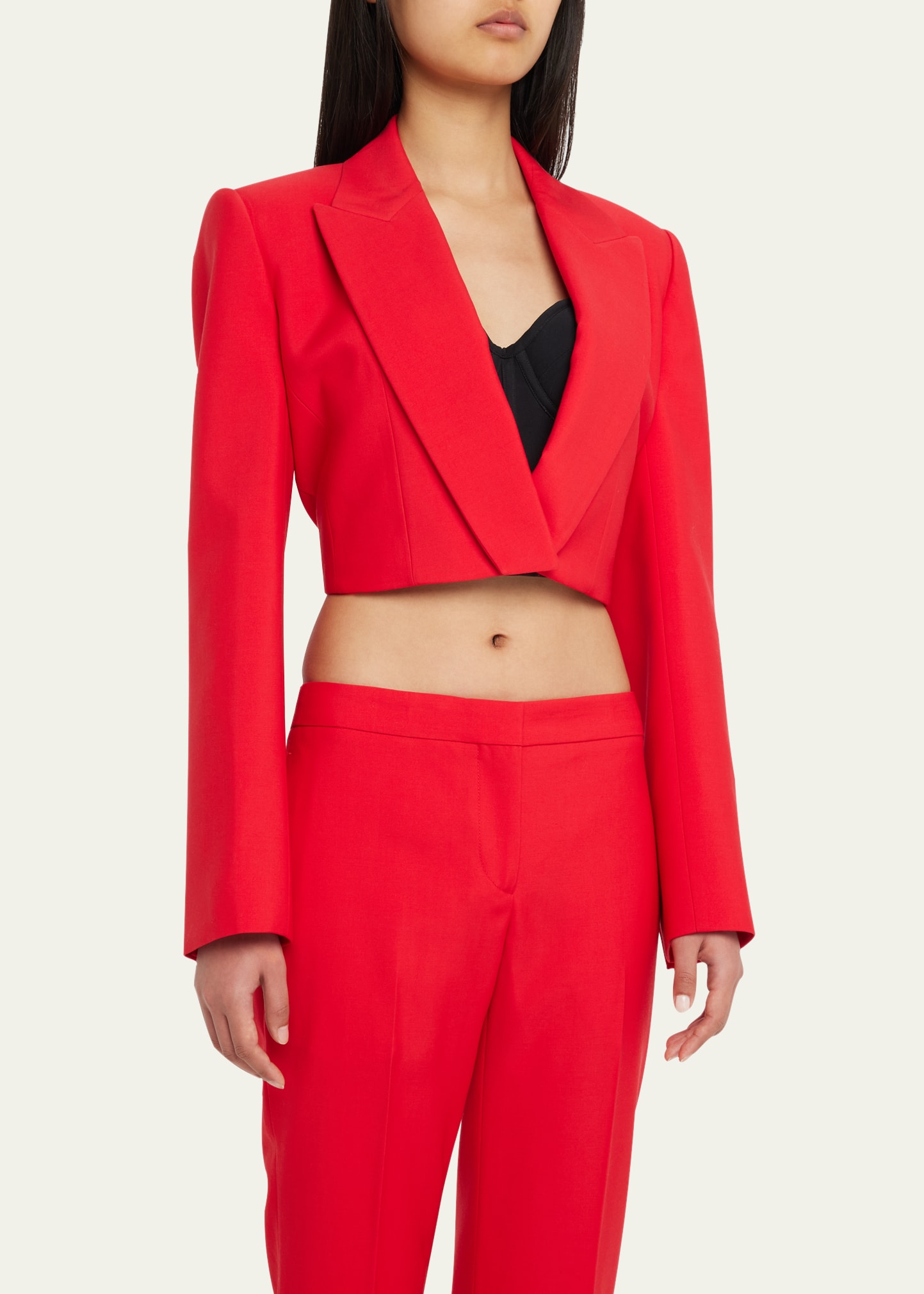 Alexander McQueen Tailored Crop Boxy Blazer