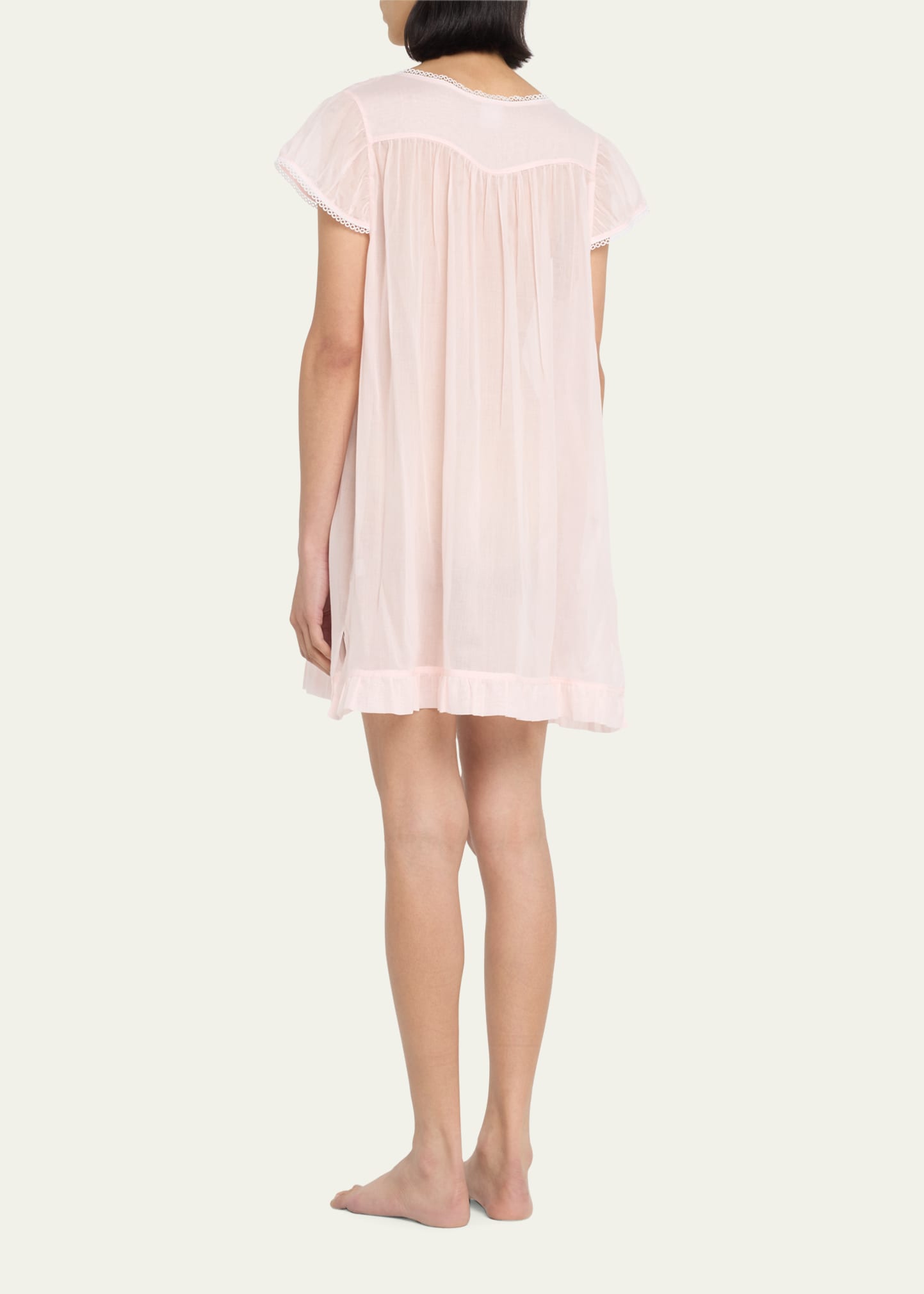 Celestine Liza Ruched Lace Trim Nightgown