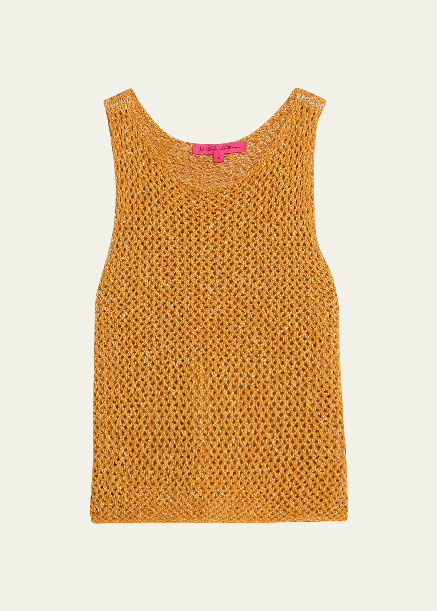 The Elder Statesman Como Cross Net Crop Tank