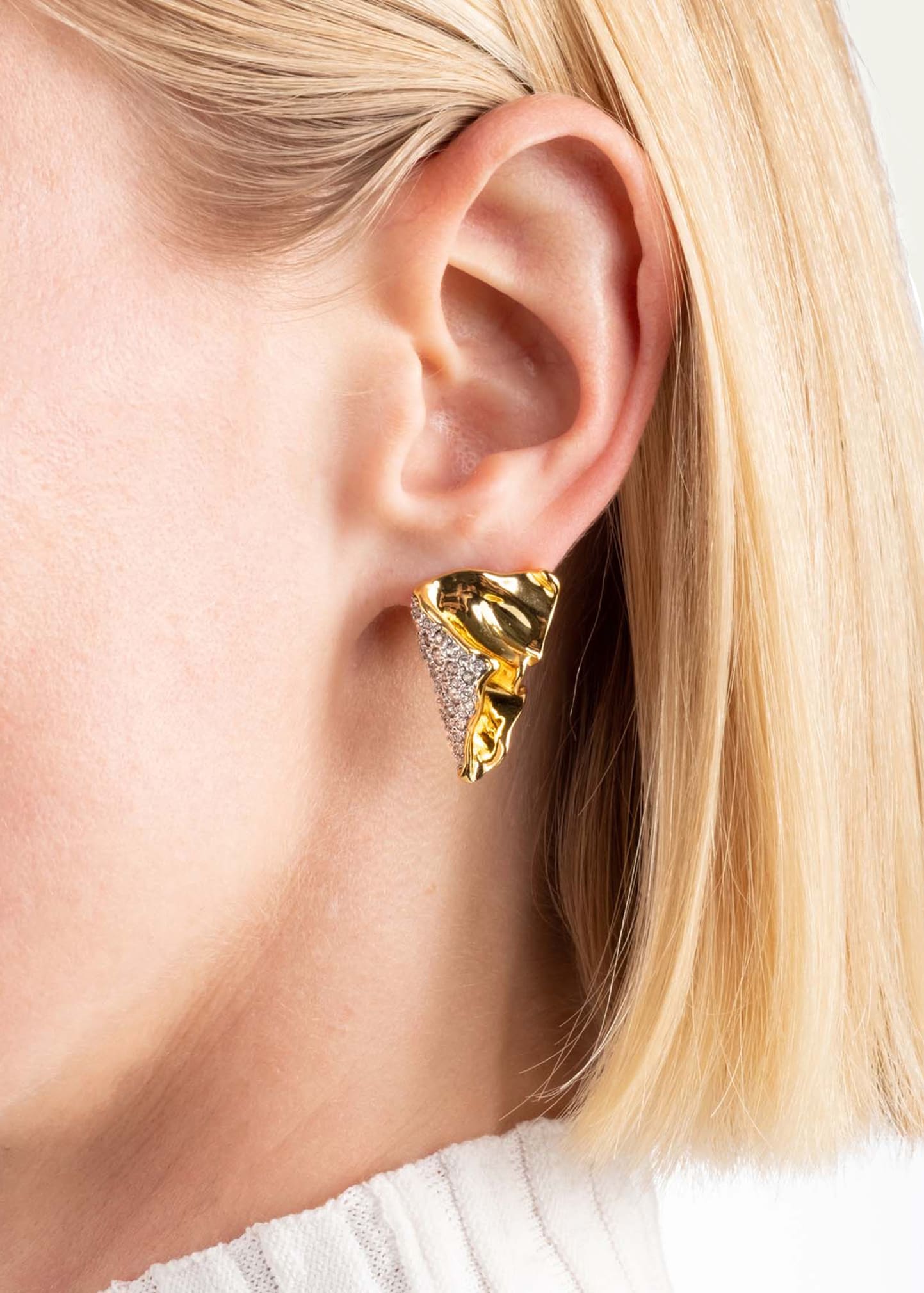 Alexis Bittar Solanales Crystal Folded Earrings