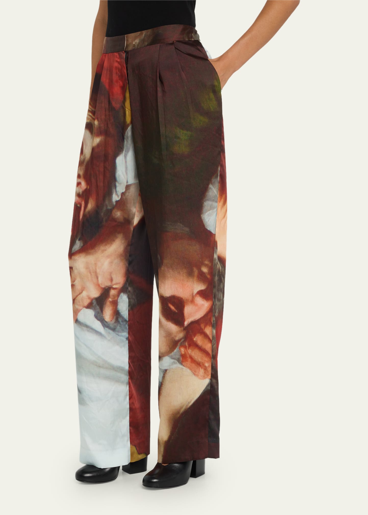 PUPPETS AND PUPPETS Rose Double Pleated Pants