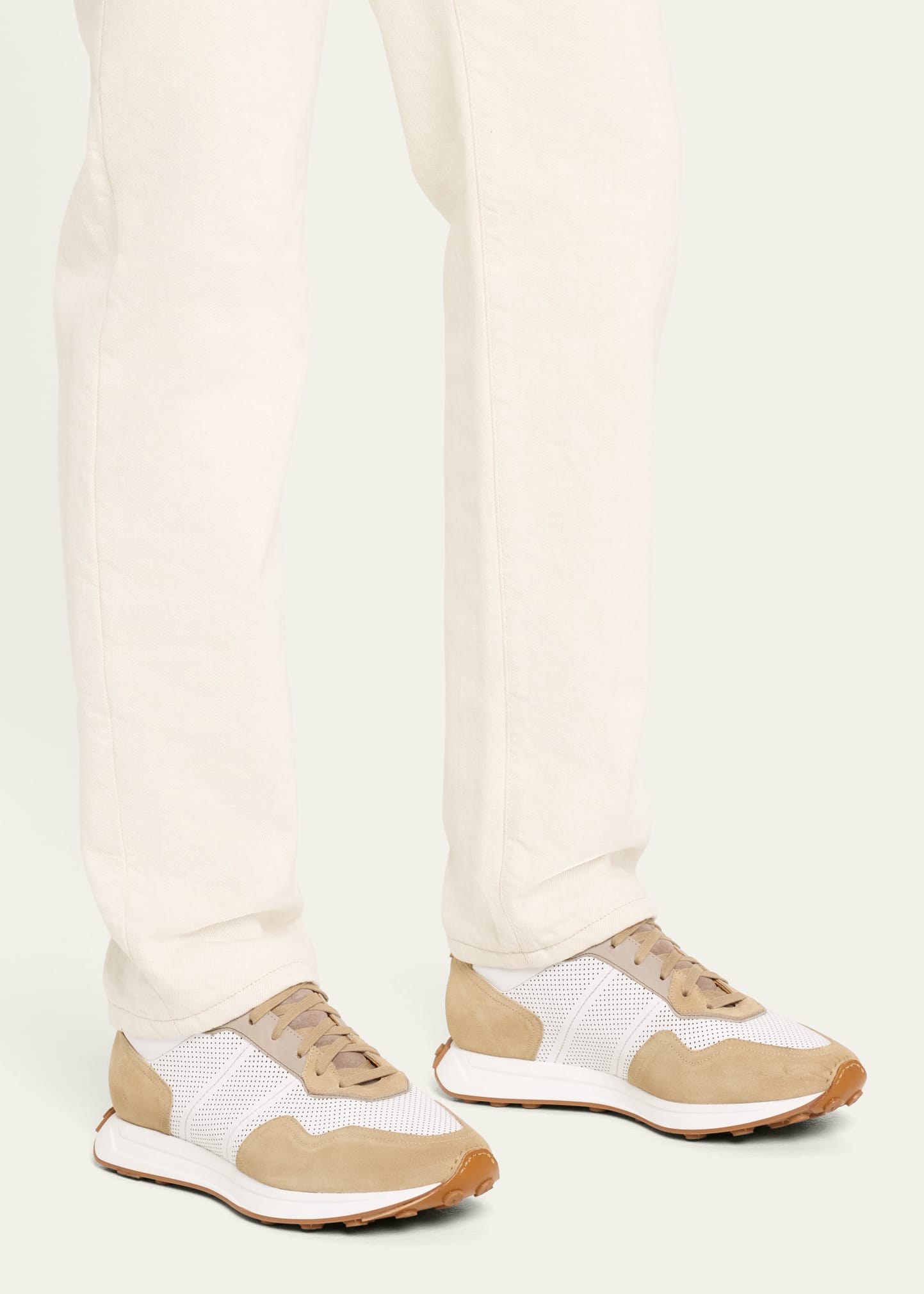 Magnanni Men's Romero Leather and Suede Runner Sneakers