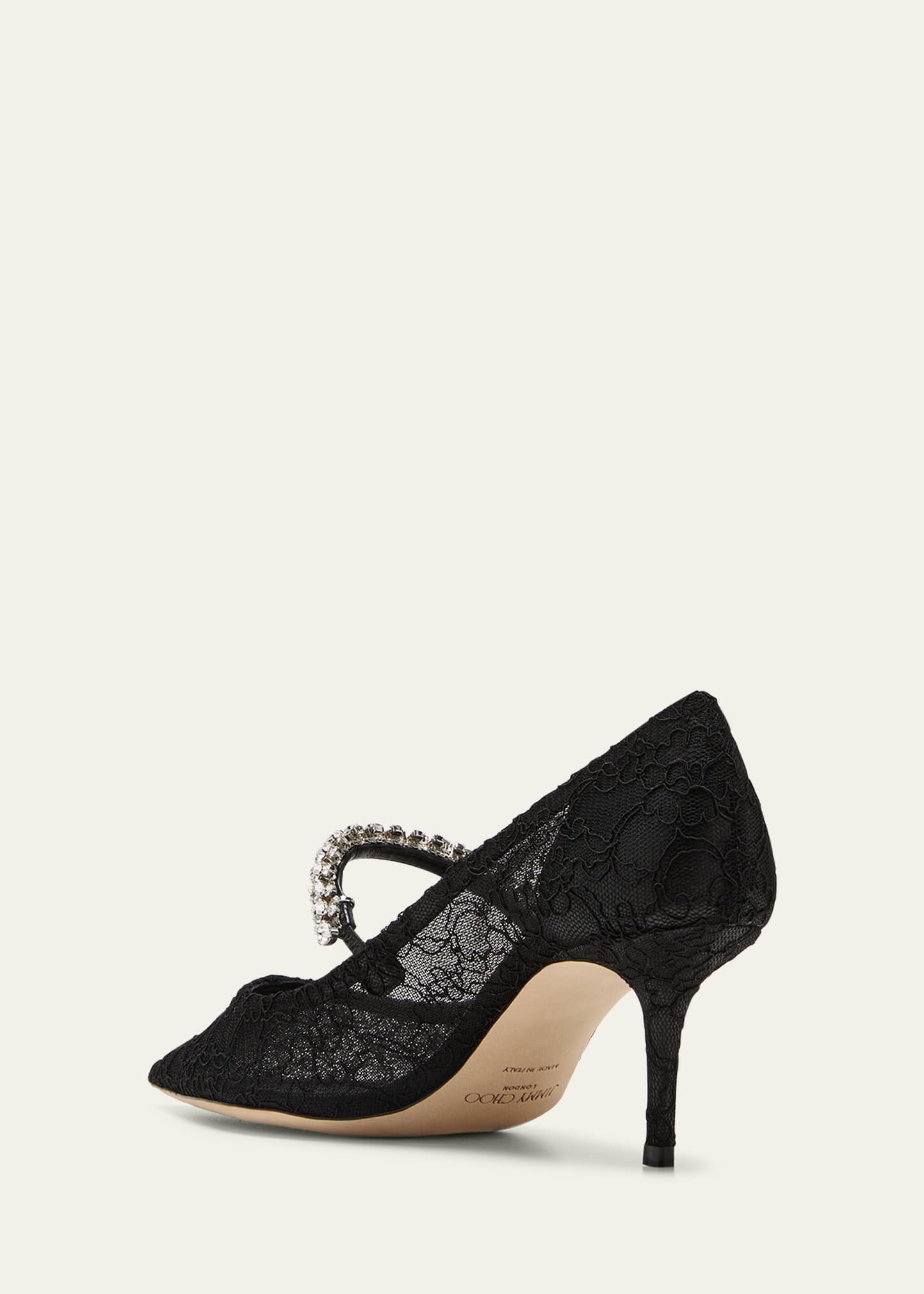 Jimmy Choo Bing Lace Crystal-Strap Pumps