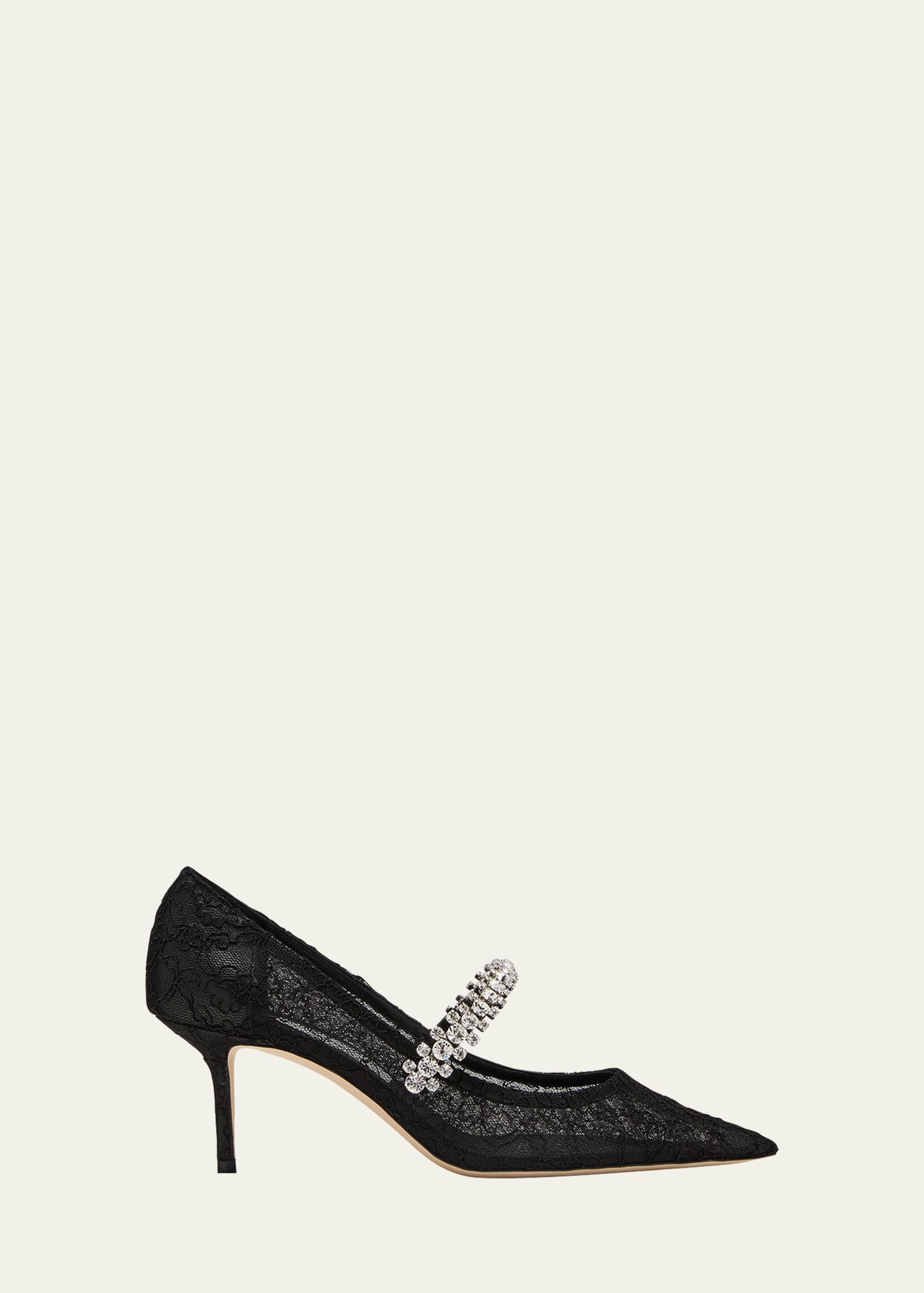 Jimmy Choo Bing Lace Crystal-Strap Pumps