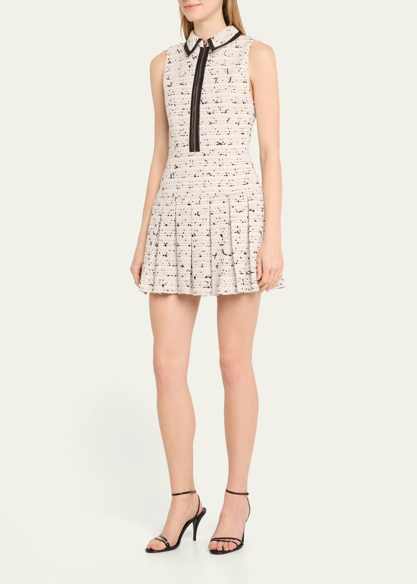 Alice + Olivia Ellis Tweed Box Pleat Dress