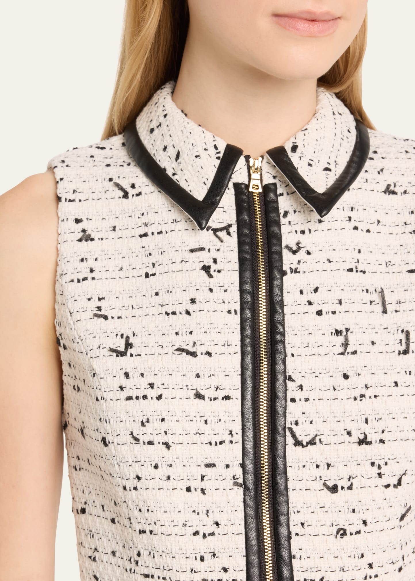 Alice + Olivia Ellis Tweed Box Pleat Dress