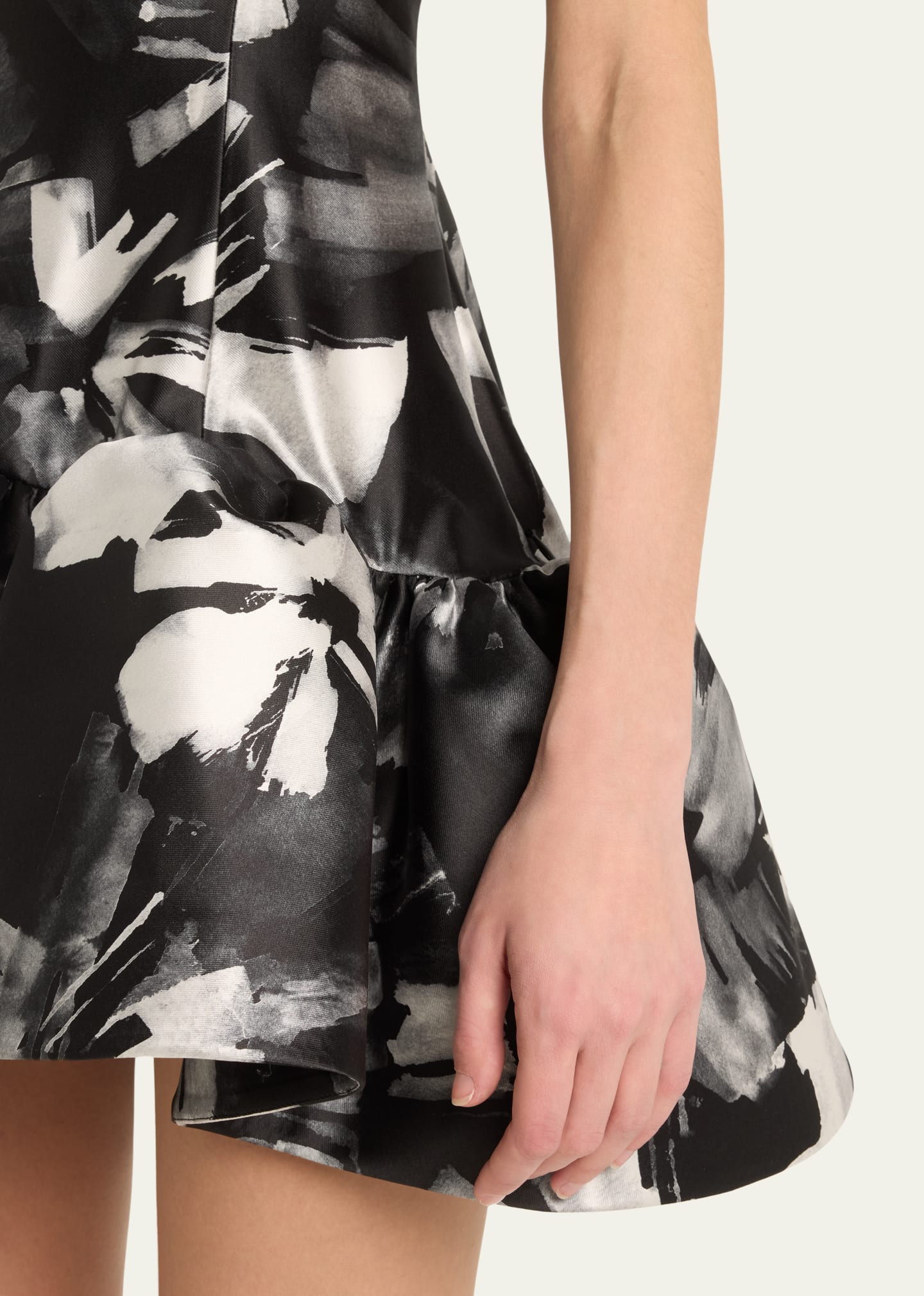 Bach Mai Abstract-Print Mini Volant Dress