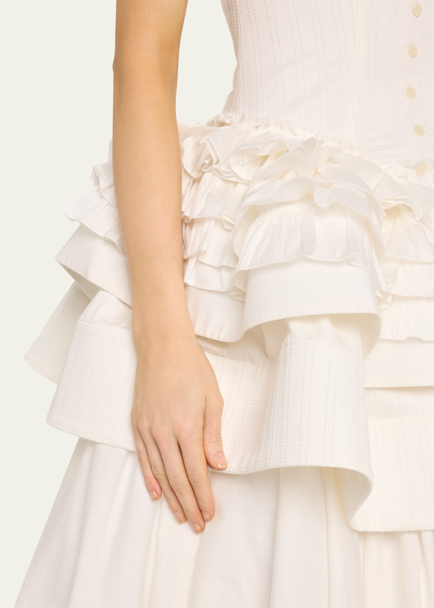 CHRISTOPHER JOHN ROGERS Tiered Ruffle Peplum Midi Dress