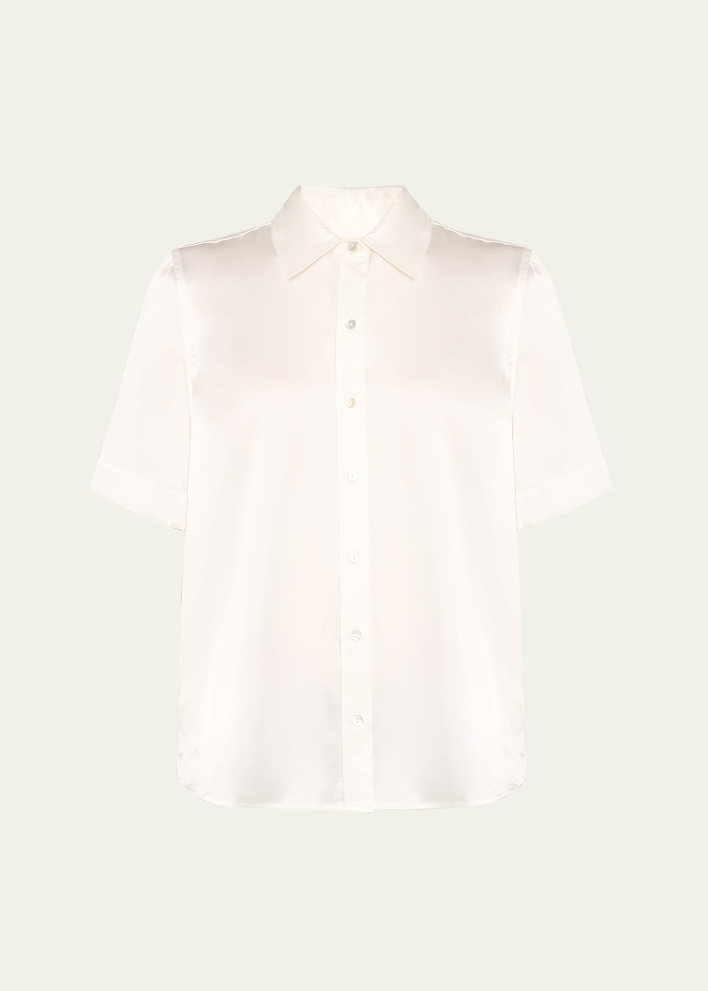 L'Agence Ellah Short-Sleeve Silk Blouse International Shipping