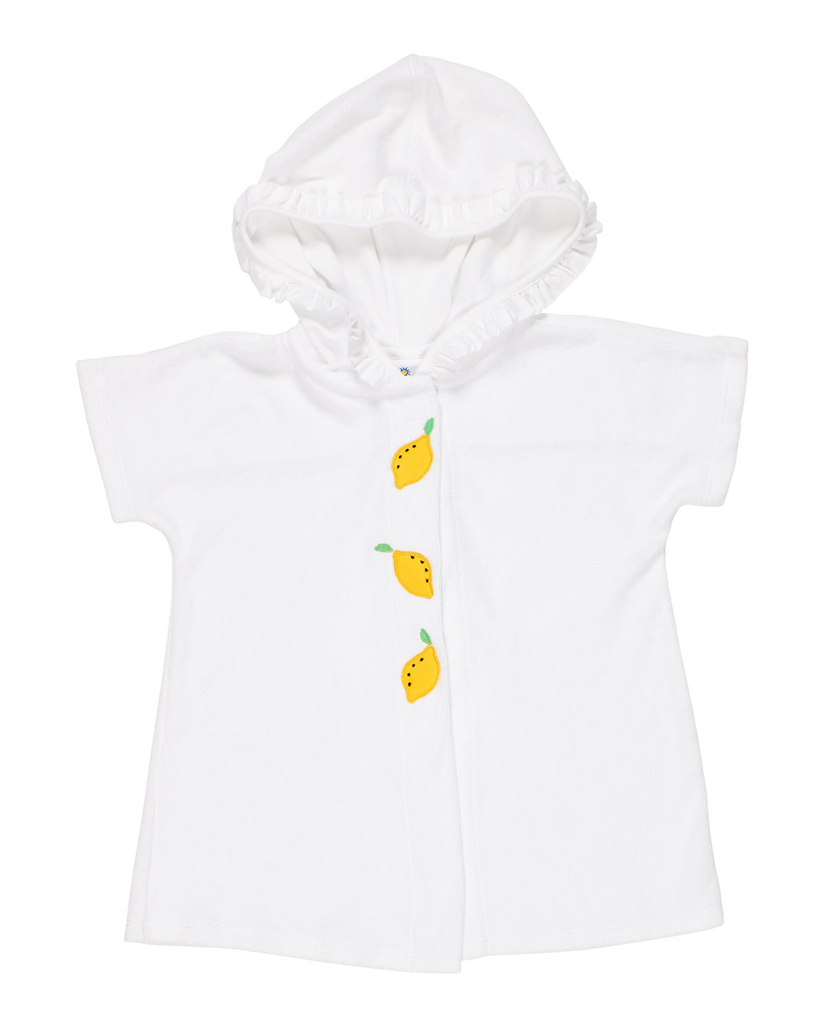 Florence Eiseman Girl's Lemon Applique Hooded Terry Coverup, Size 4T-4