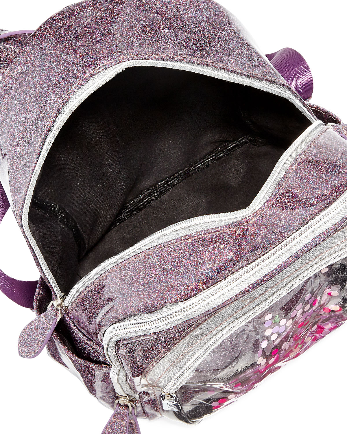 Bari Lynn Girls' Sparkle Backpack w/ Floating Confetti Front Pocket