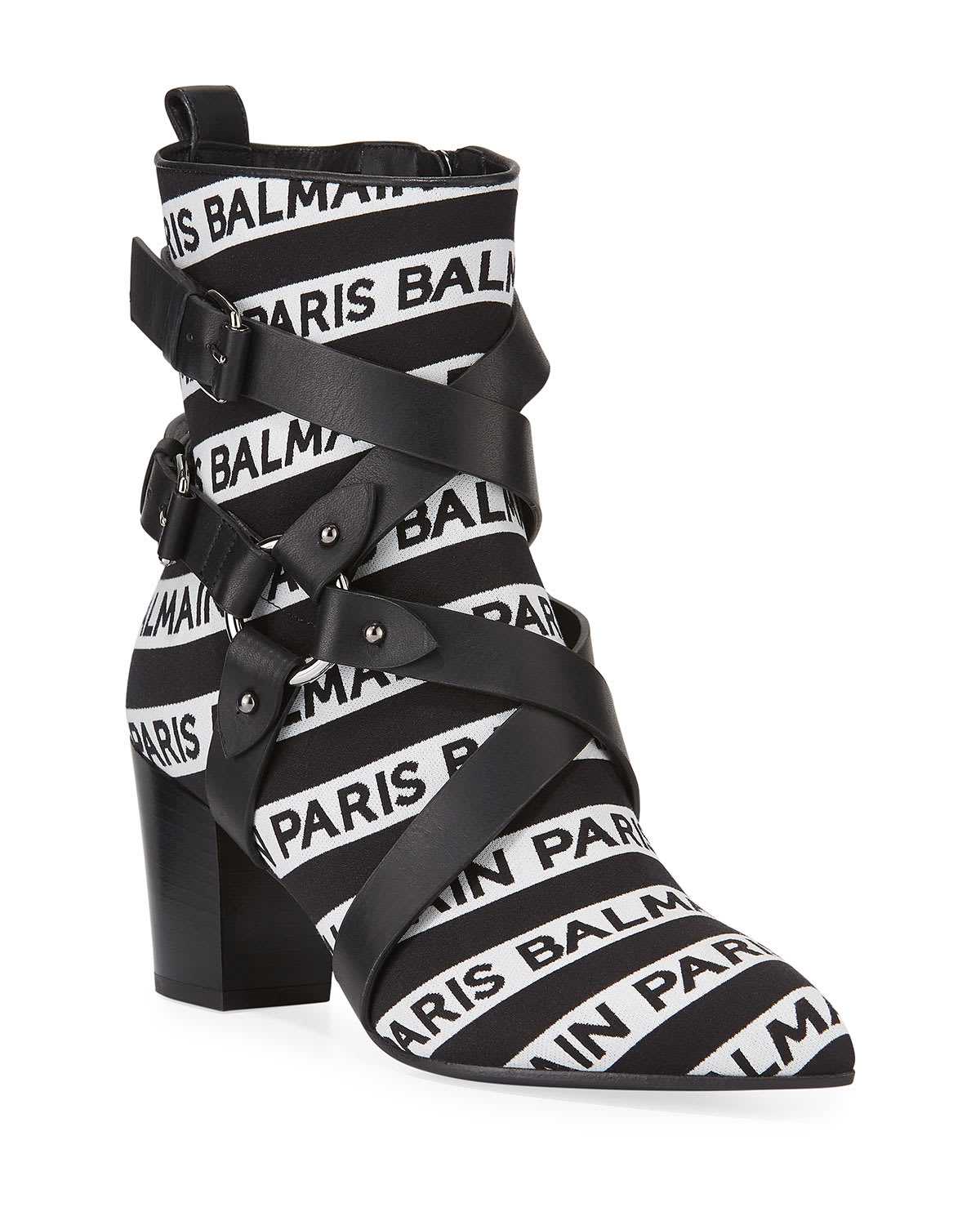 Balmain Logo Wrap Harness Booties