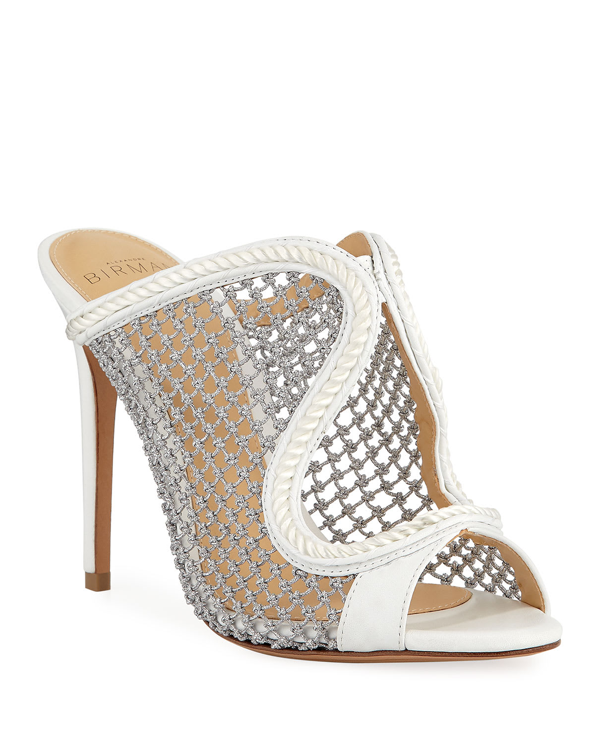 Alexandre Birman Amanda Metallic Woven Mule Sandals