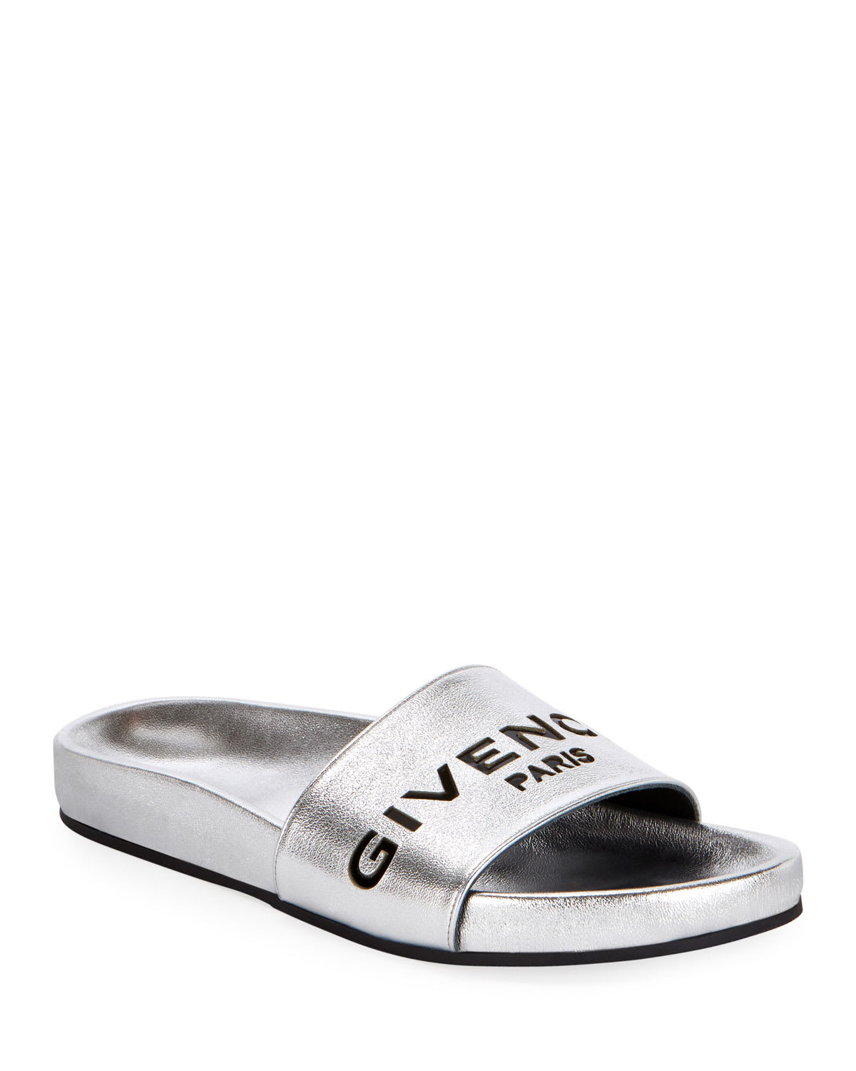 Givenchy Cruise Flat Metallic Pool Slide Sandals