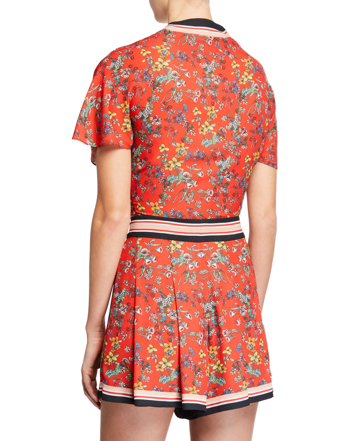 Alice + Olivia Lydia Tie-Front Crop Top