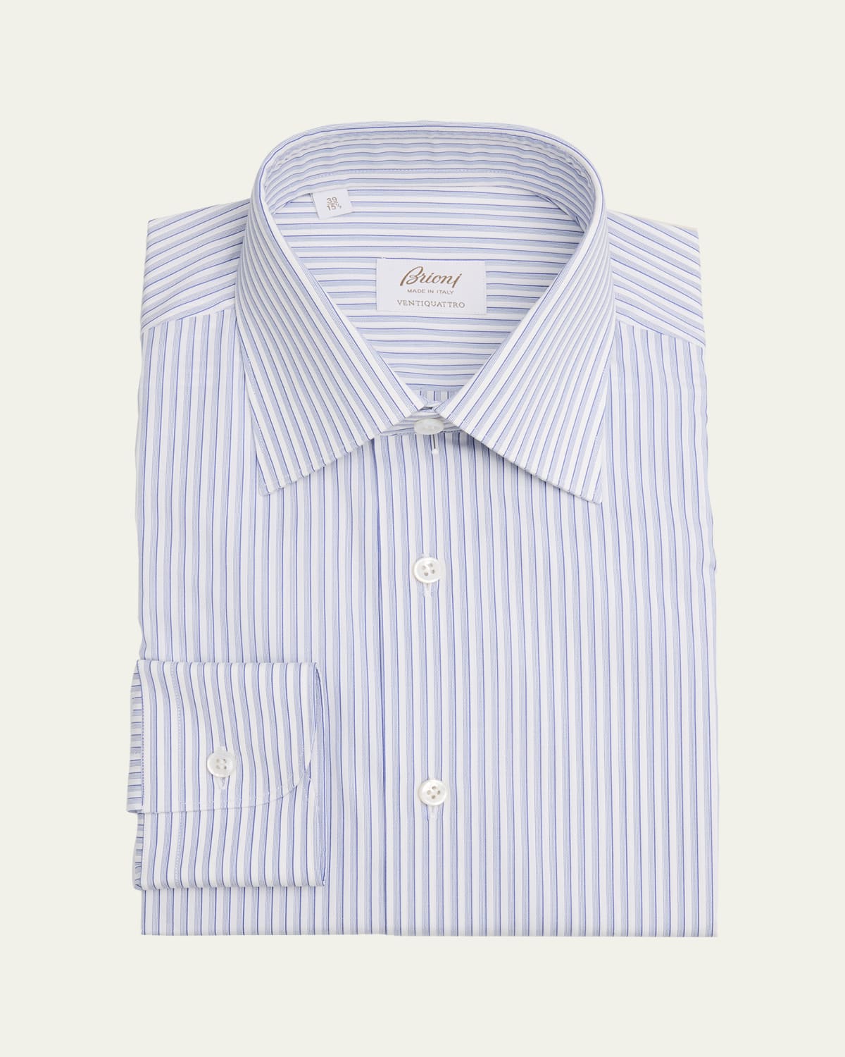 Brioni Men's Cotton Twill Multi-Stripe Dress Shirt - Bergdorf Goodman