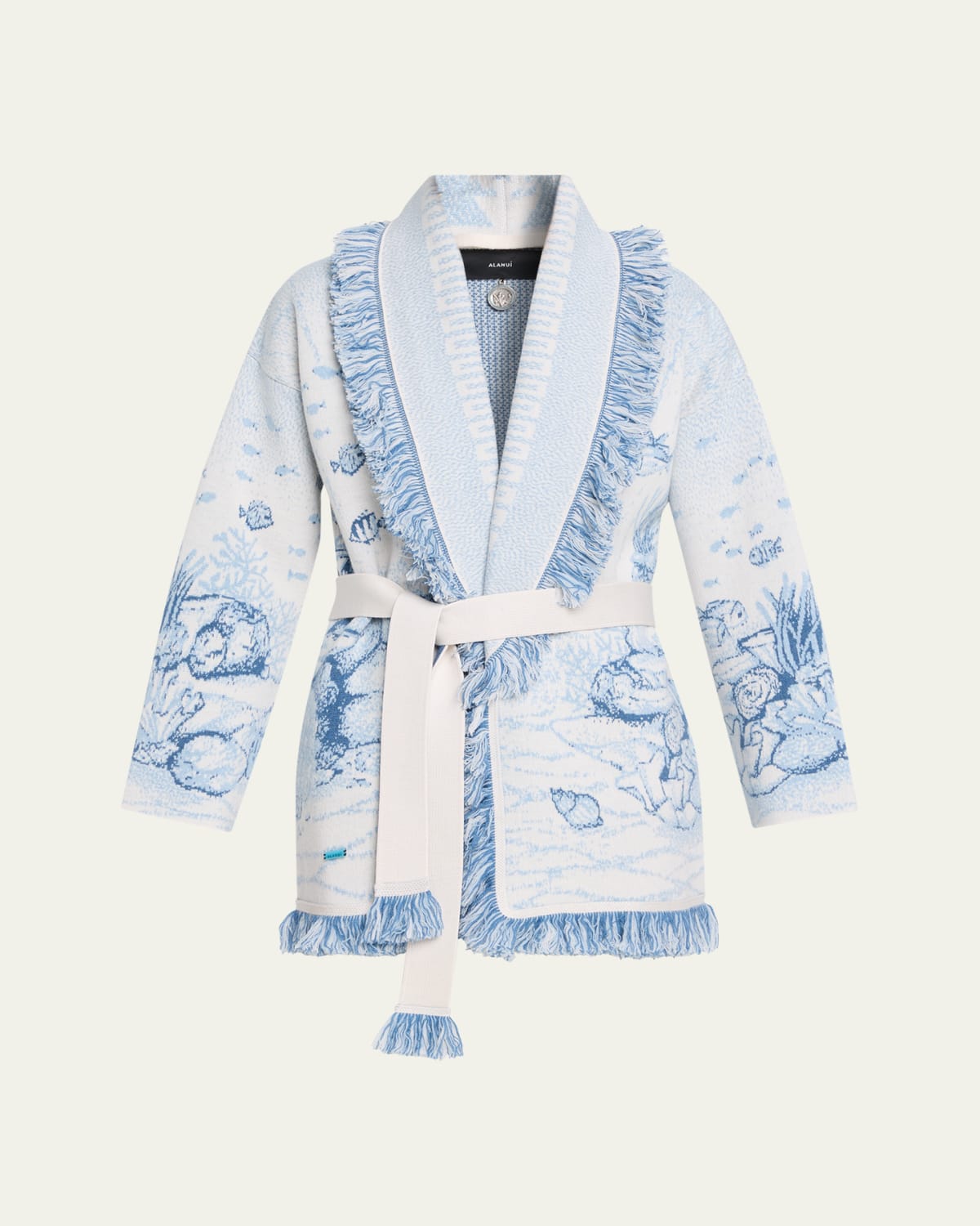 Alanui Icon Jacquard Fringed Wrap Cardigan - Bergdorf Goodman