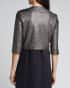 Susan Bender Metallic Leather Cropped 3/4-Sleeve Jacket