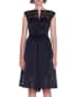 Akris Cap-Sleeve Embroidered Organza Apron Dress