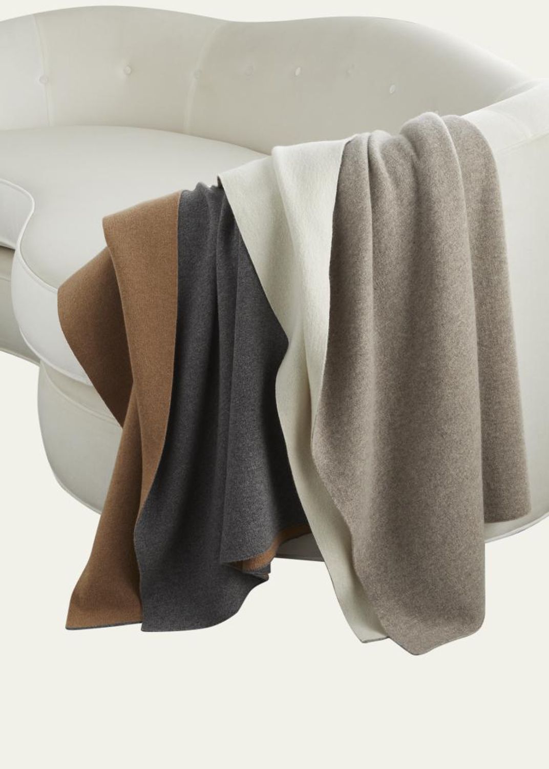 Sofia Cashmere Double-Face Cashmere Throw Blanket, 56