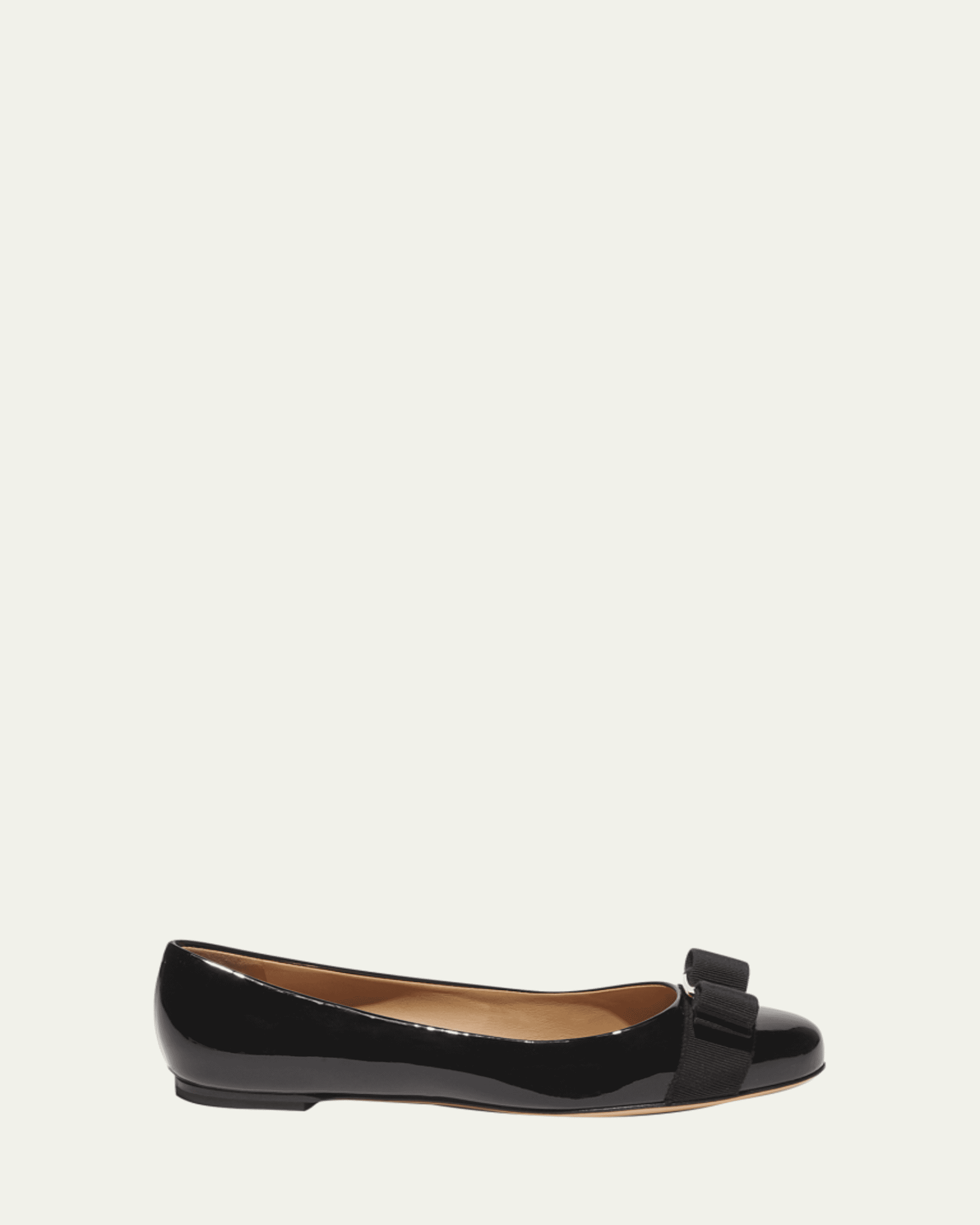 Ferragamo Varina Patent Leather Bow Ballerina Flats - Bergdorf Goodman