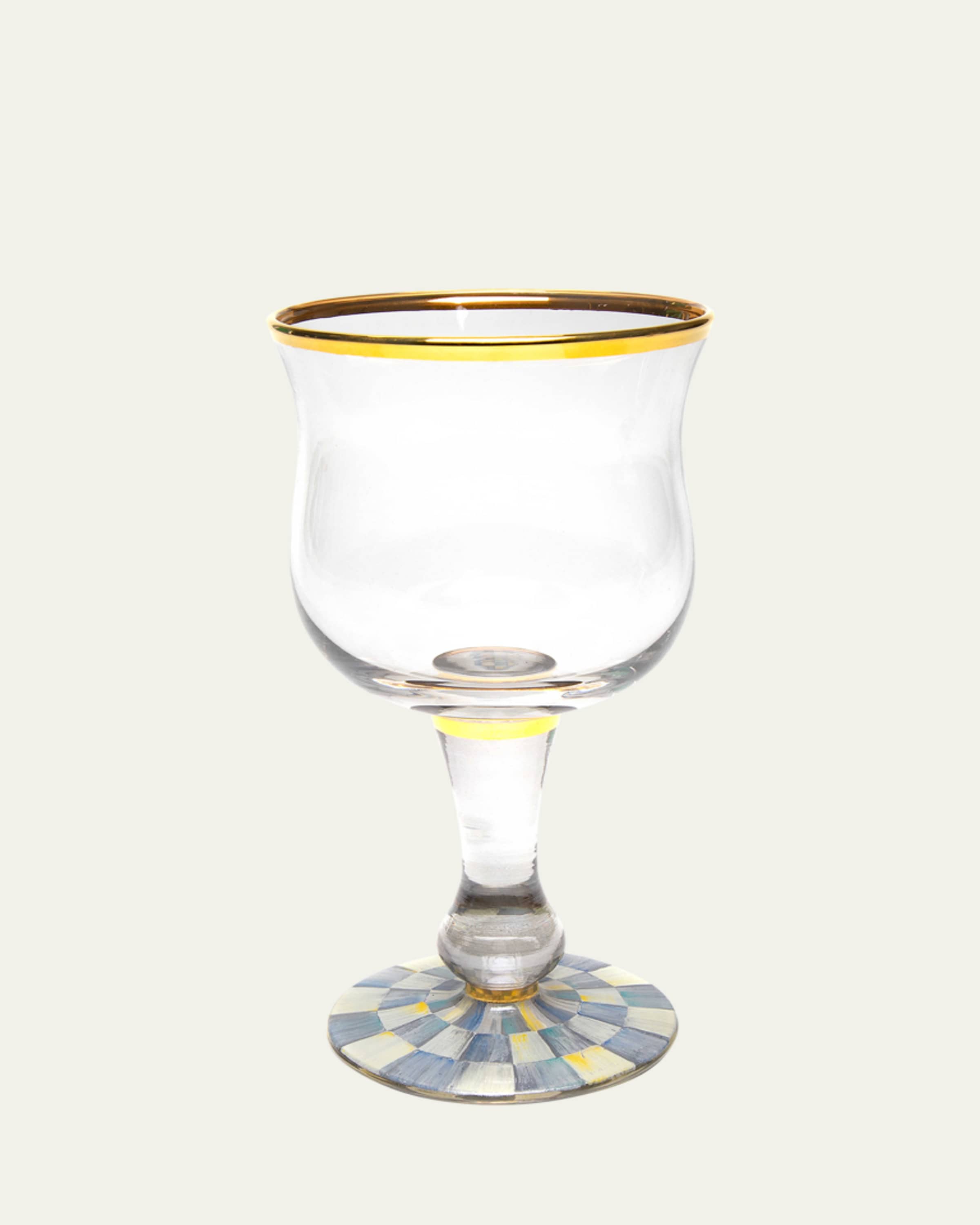 MacKenzie-Childs Sterling Check Wine Glass - Bergdorf Goodman