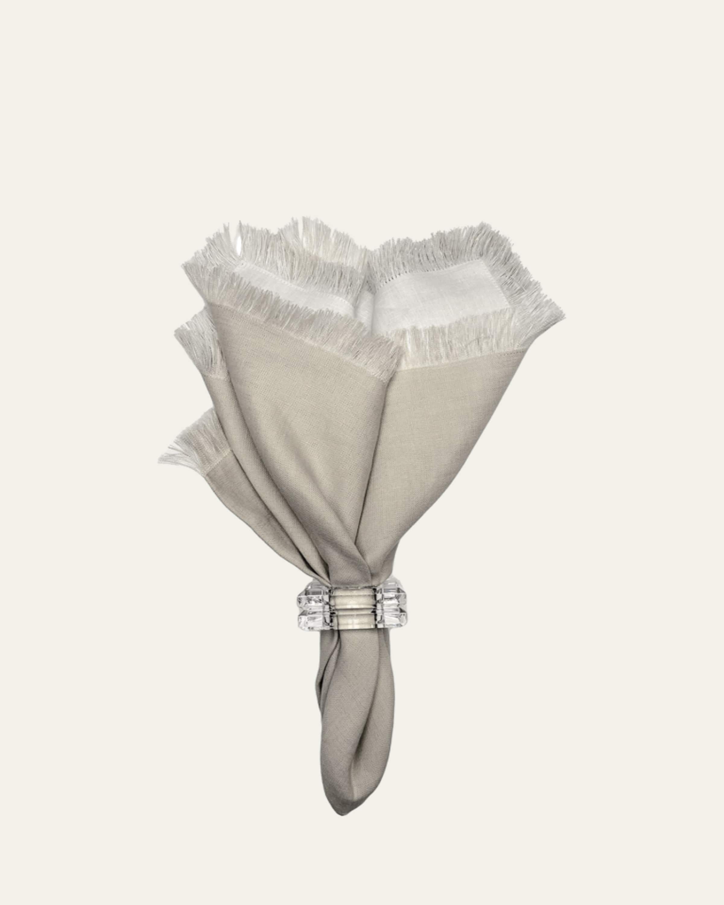 Tina Chen Designs Green Double-Sided Shadow Fringe Napkin - Bergdorf ...