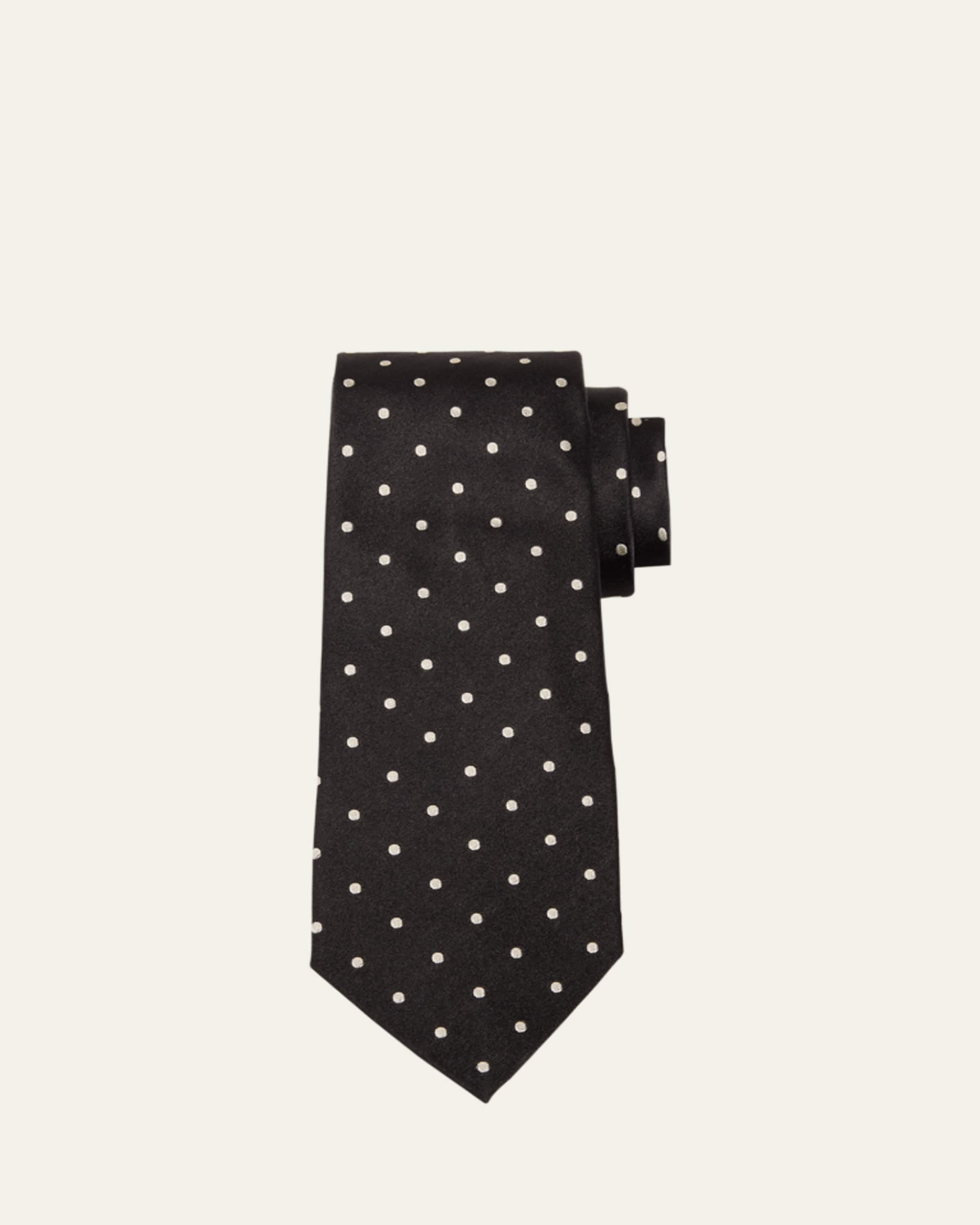 Ralph Lauren Purple Label Polka-Dot Silk Satin Tie - Bergdorf Goodman