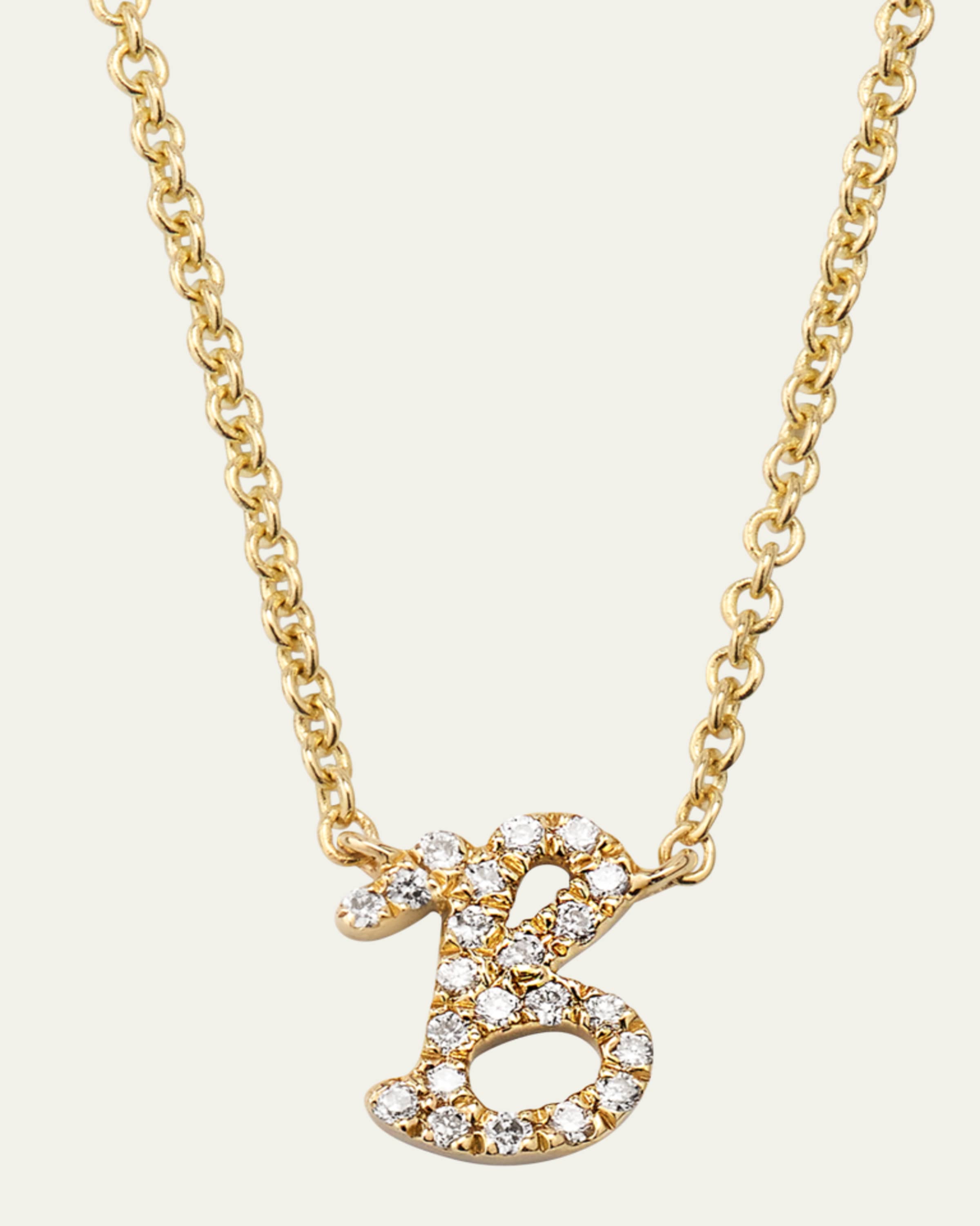 Sydney Evan 14k Diamond Pave Initial Necklace - Bergdorf Goodman