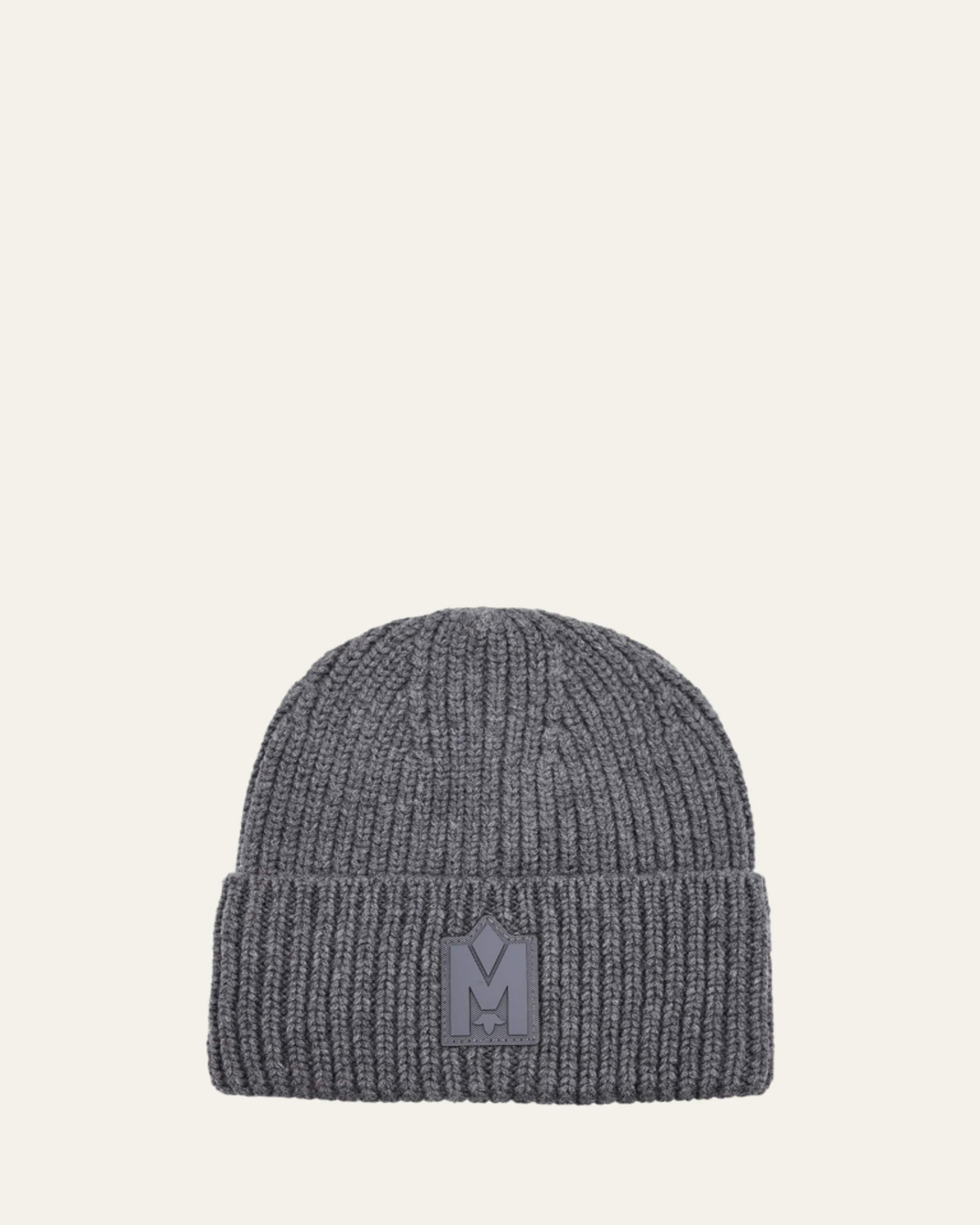 Mackage Men's M-Logo Patch Beanie Hat - Bergdorf Goodman