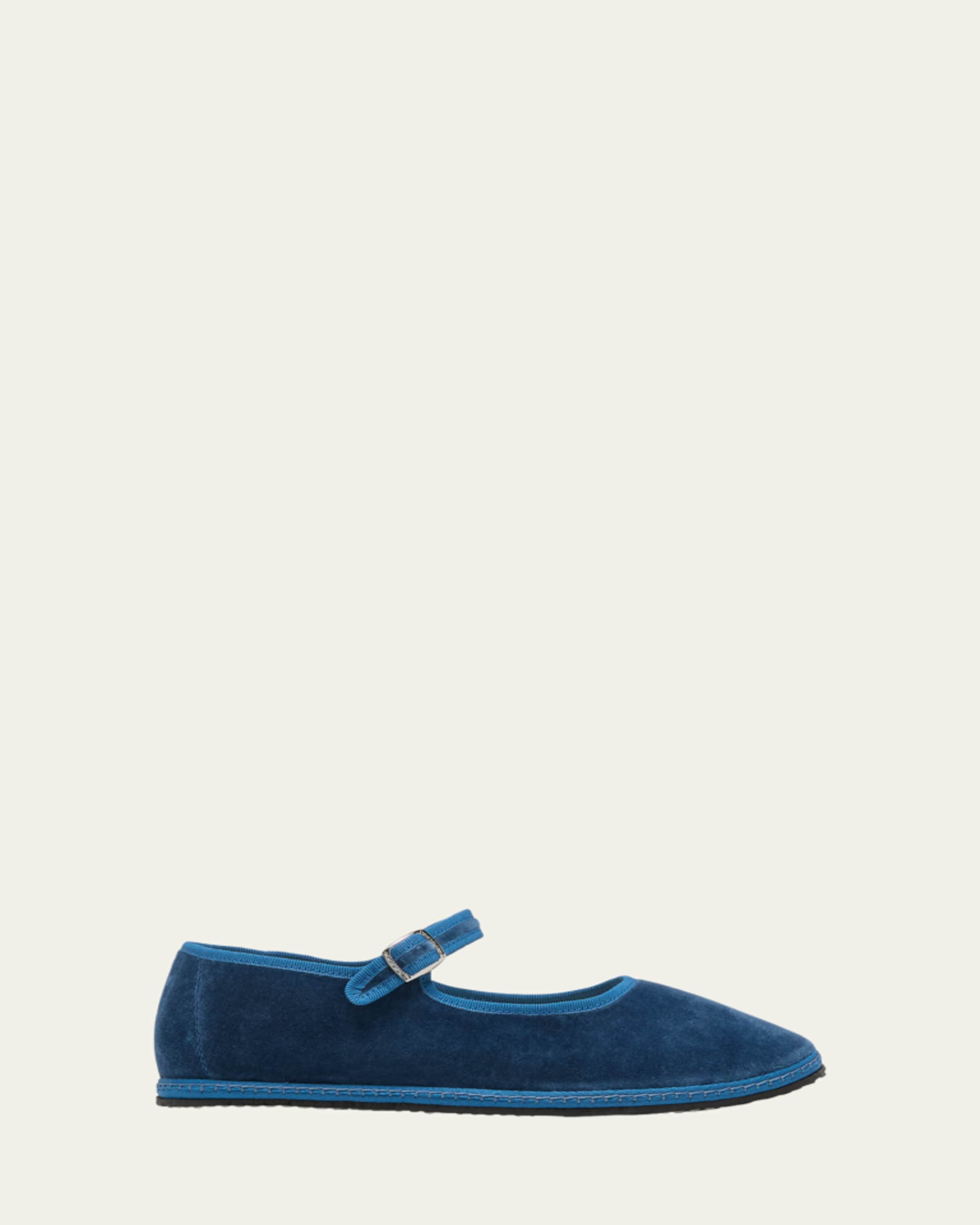 Vibi Venezia Velvet Mary Jane Ballerina Flats - Bergdorf Goodman