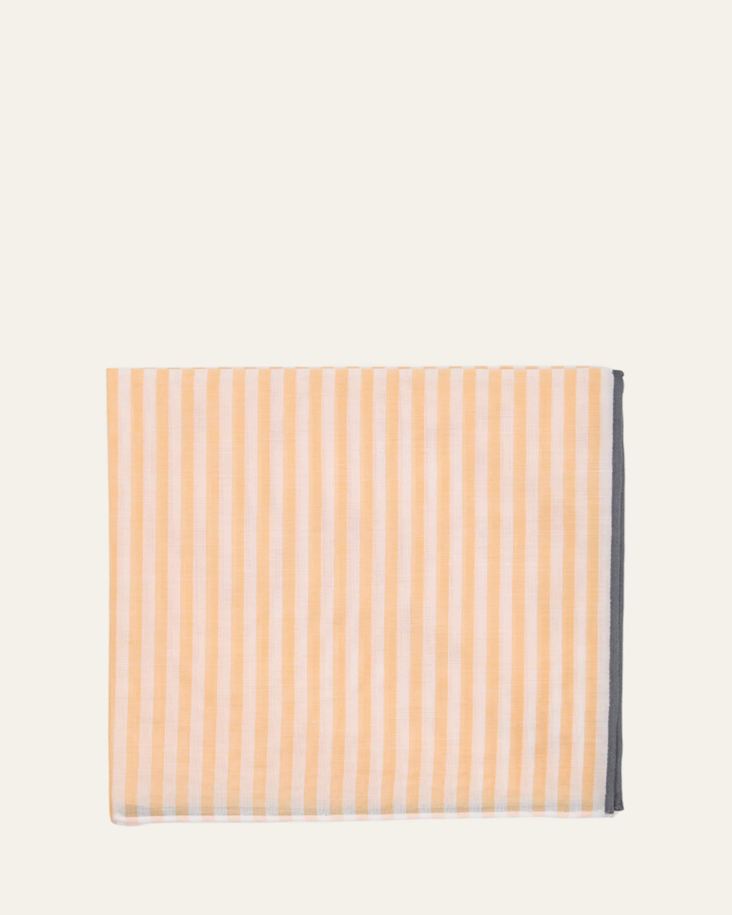 Simonnot Godard Men's Cotton Stripe Color-Edge Pocket Handkerchief ...