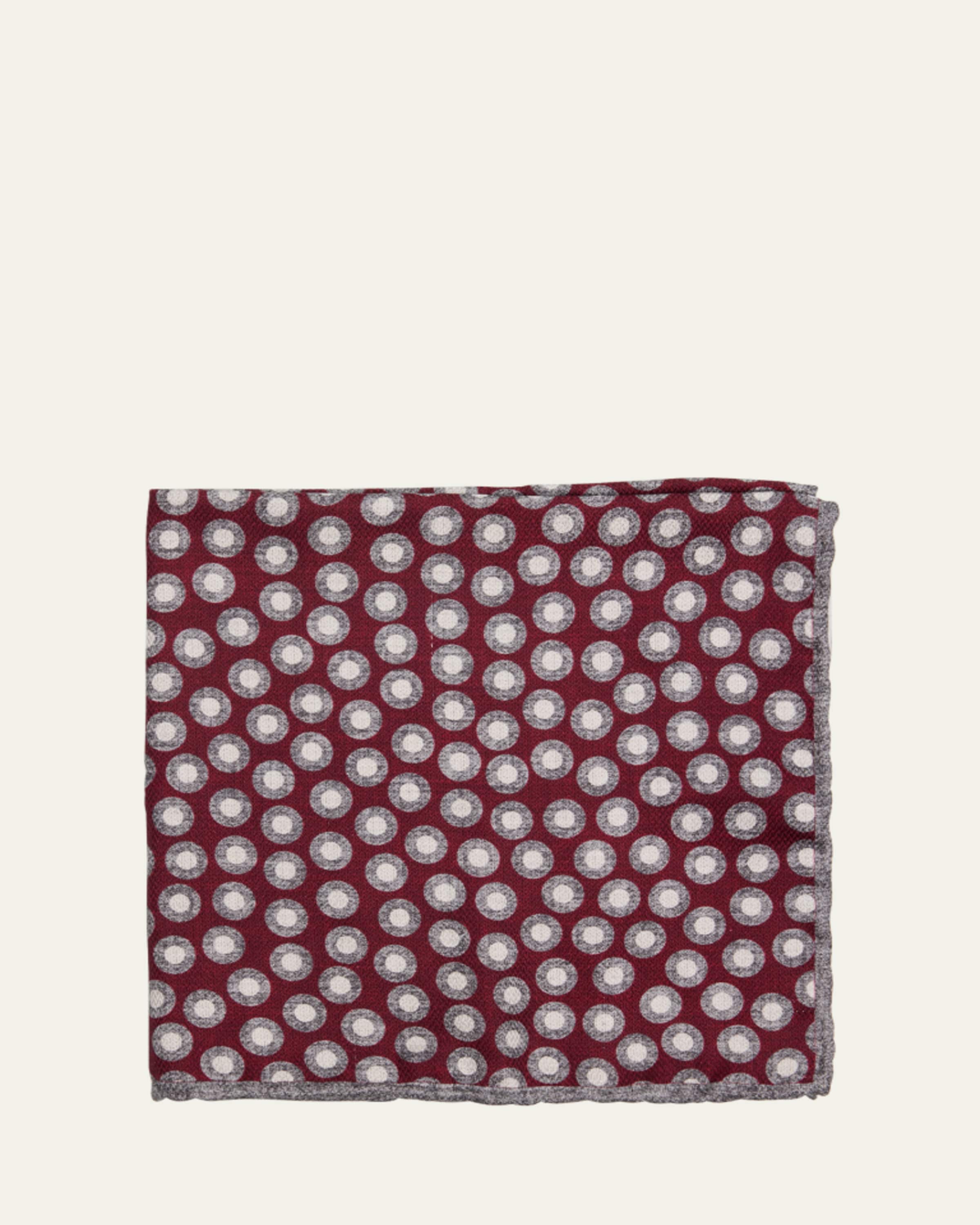 Brunello Cucinelli Men's Geometric Leaf-Print Silk Pocket Square ...