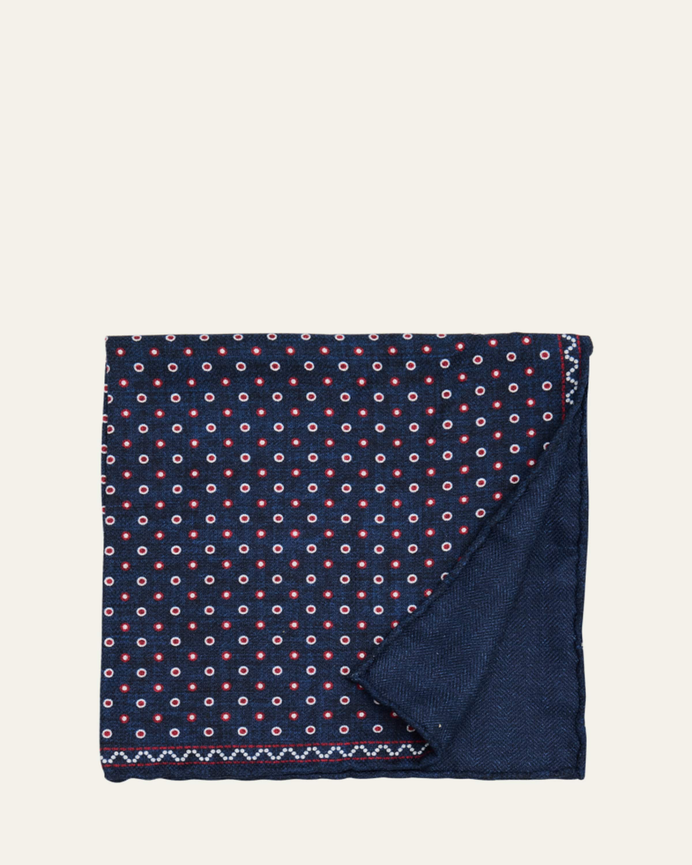 Brunello Cucinelli Men's Geometric-Print Silk Pocket Square - Bergdorf ...