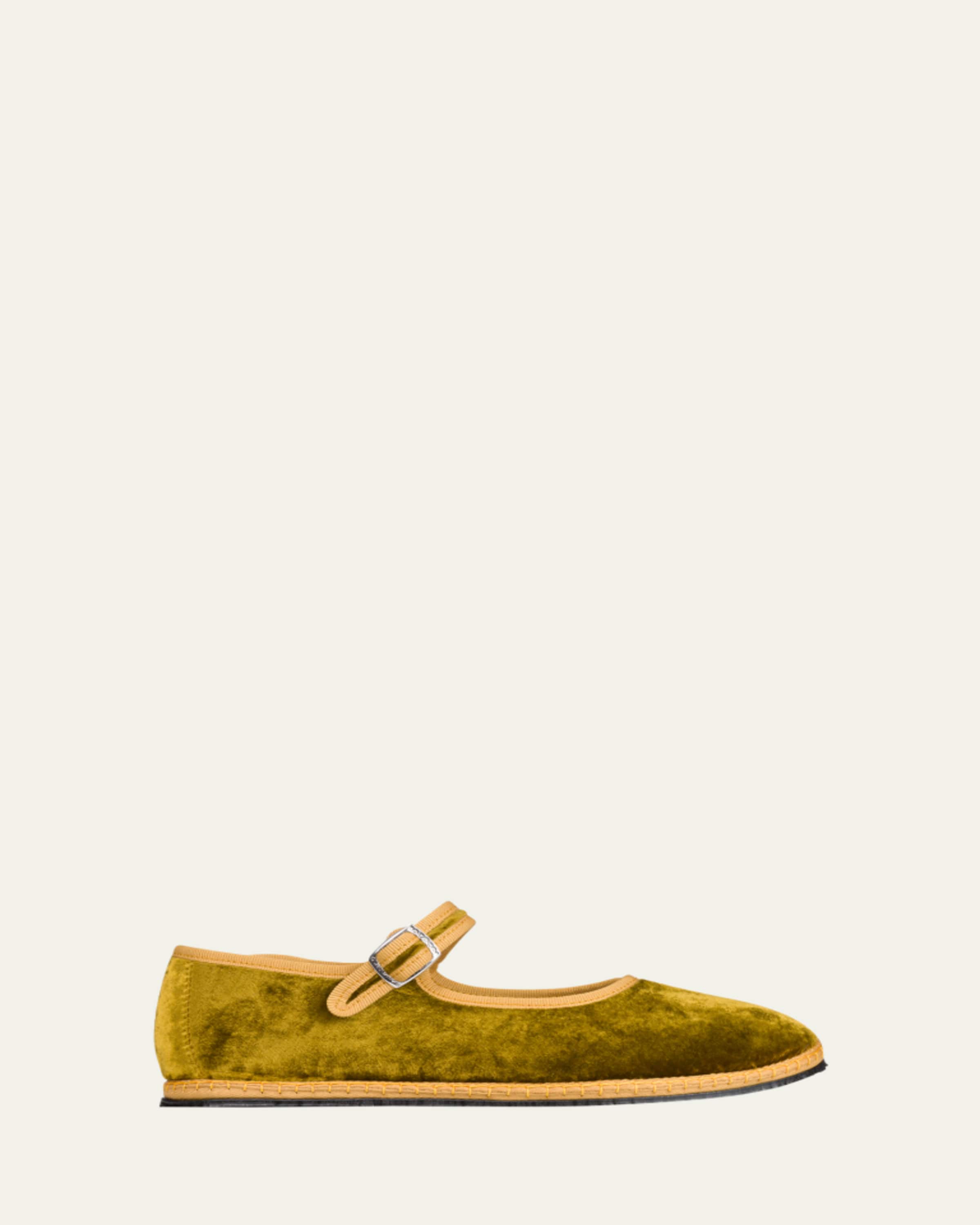 Vibi Venezia Velvet Mary Jane Ballerina Flats - Bergdorf Goodman