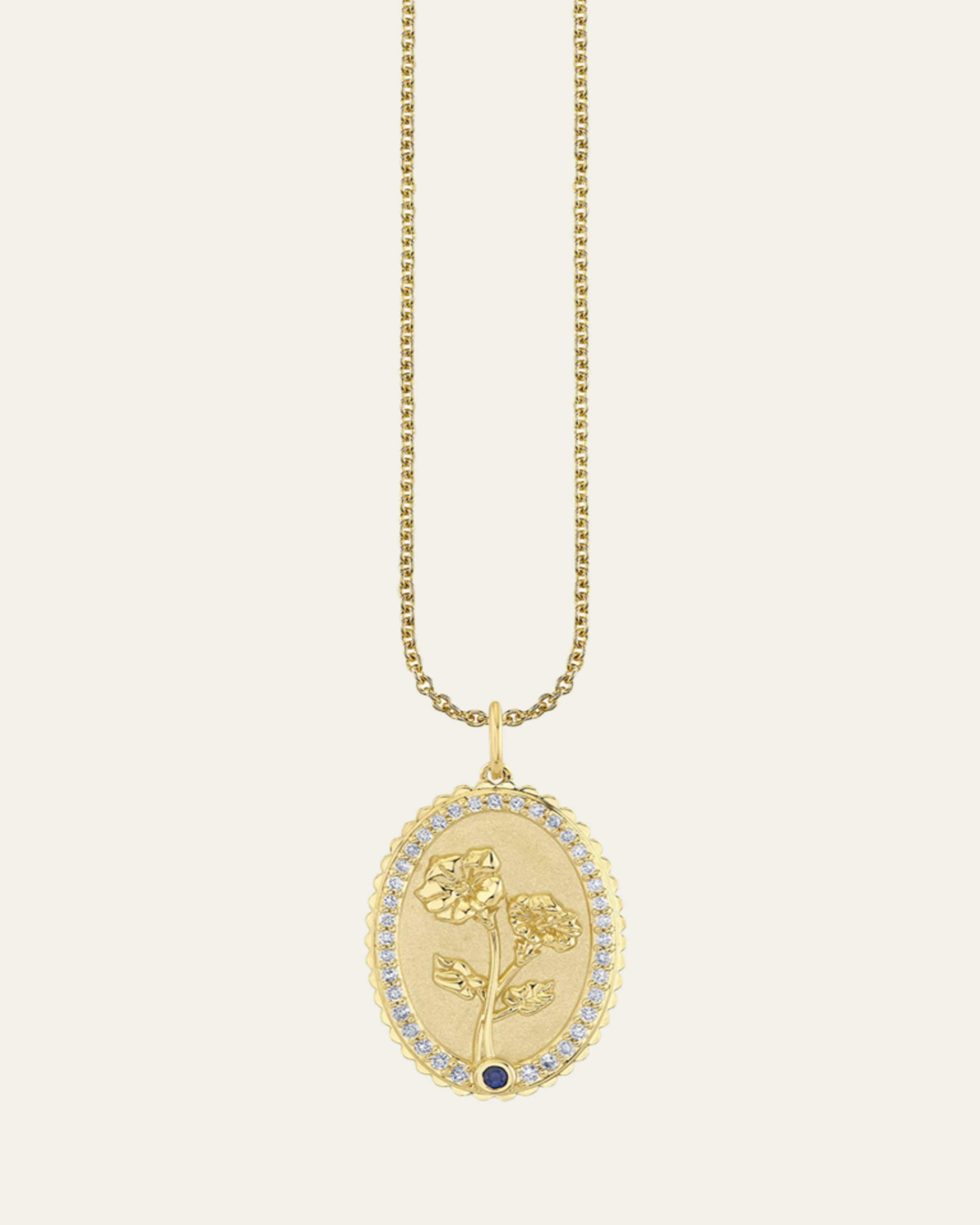 Sydney Evan 14K Gold Diamond Birth Flower Charm Necklace, April ...
