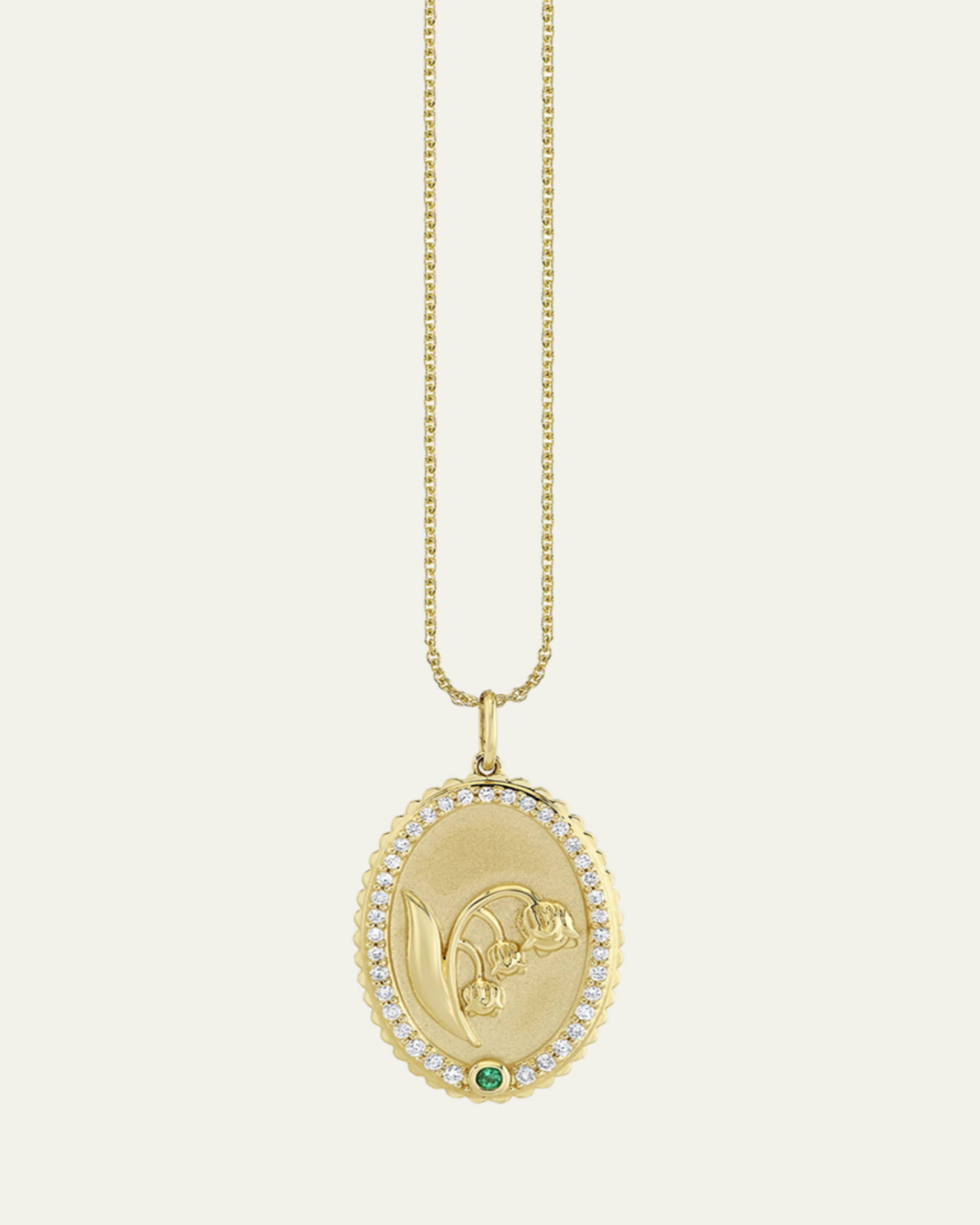 Sydney Evan 14K Gold Diamond Birth Flower Charm Necklace, April ...