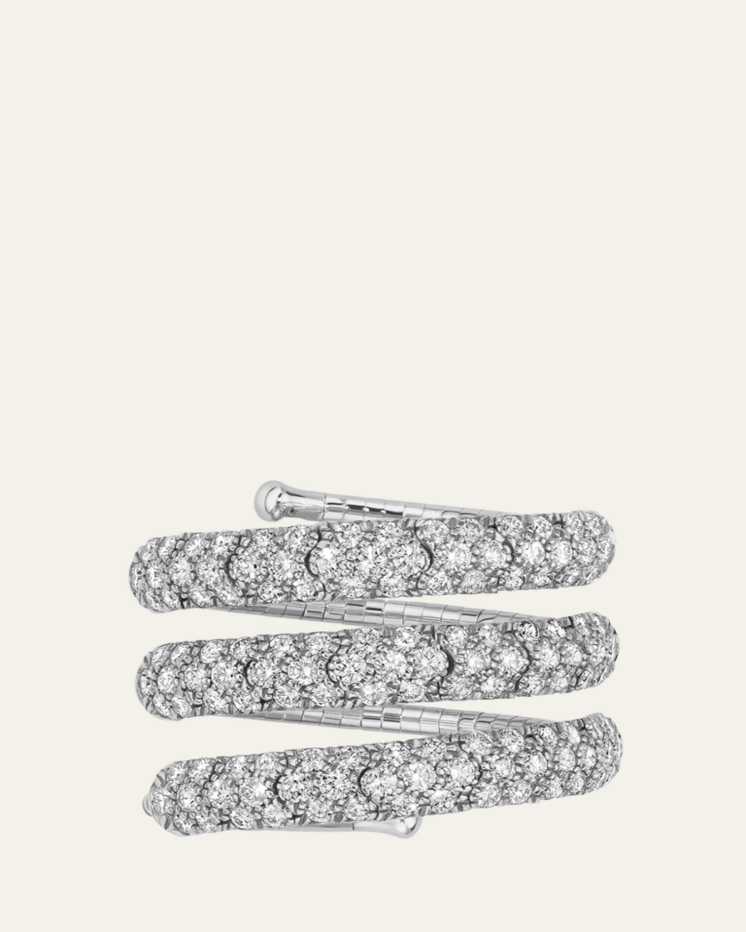 Mattia Cielo 18K White Gold Diamond 3 Row Wrap Ring - Bergdorf Goodman
