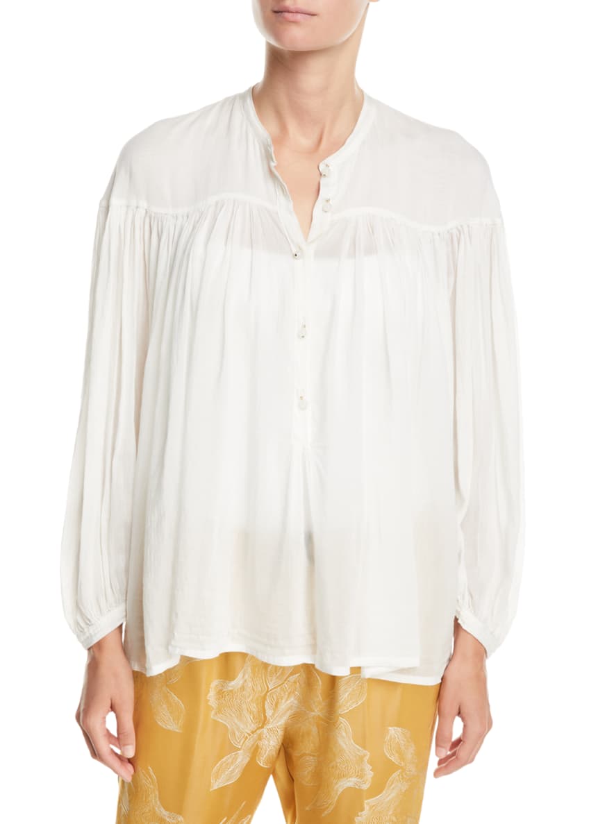 Forte Forte Bohemian Cotton-Silk Voile Button-Front Shirt and Matching ...