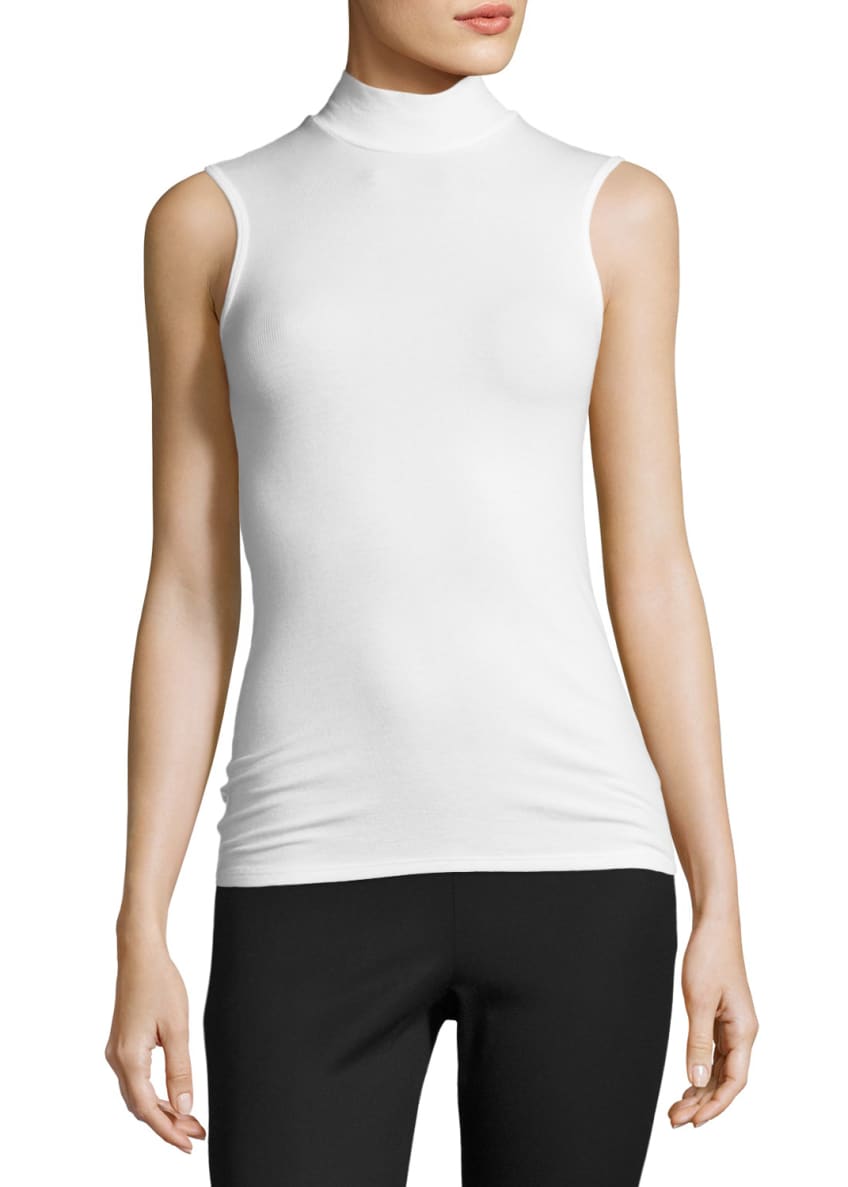 ATM Anthony Thomas Melillo Sleeveless Stretch Jersey Mock-Neck Top and ...
