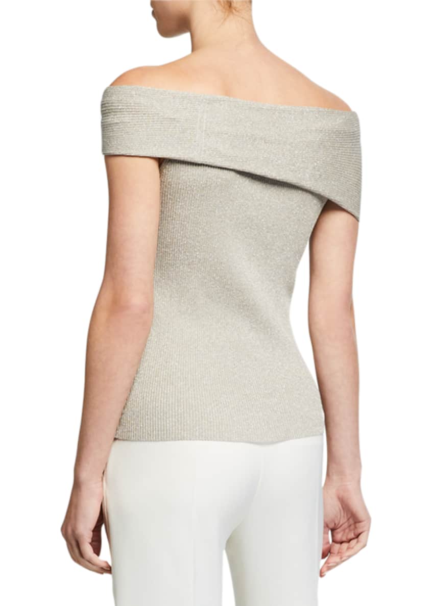 3.1 Phillip Lim Metallic Off-Shoulder Pullover Sweater and Matching ...