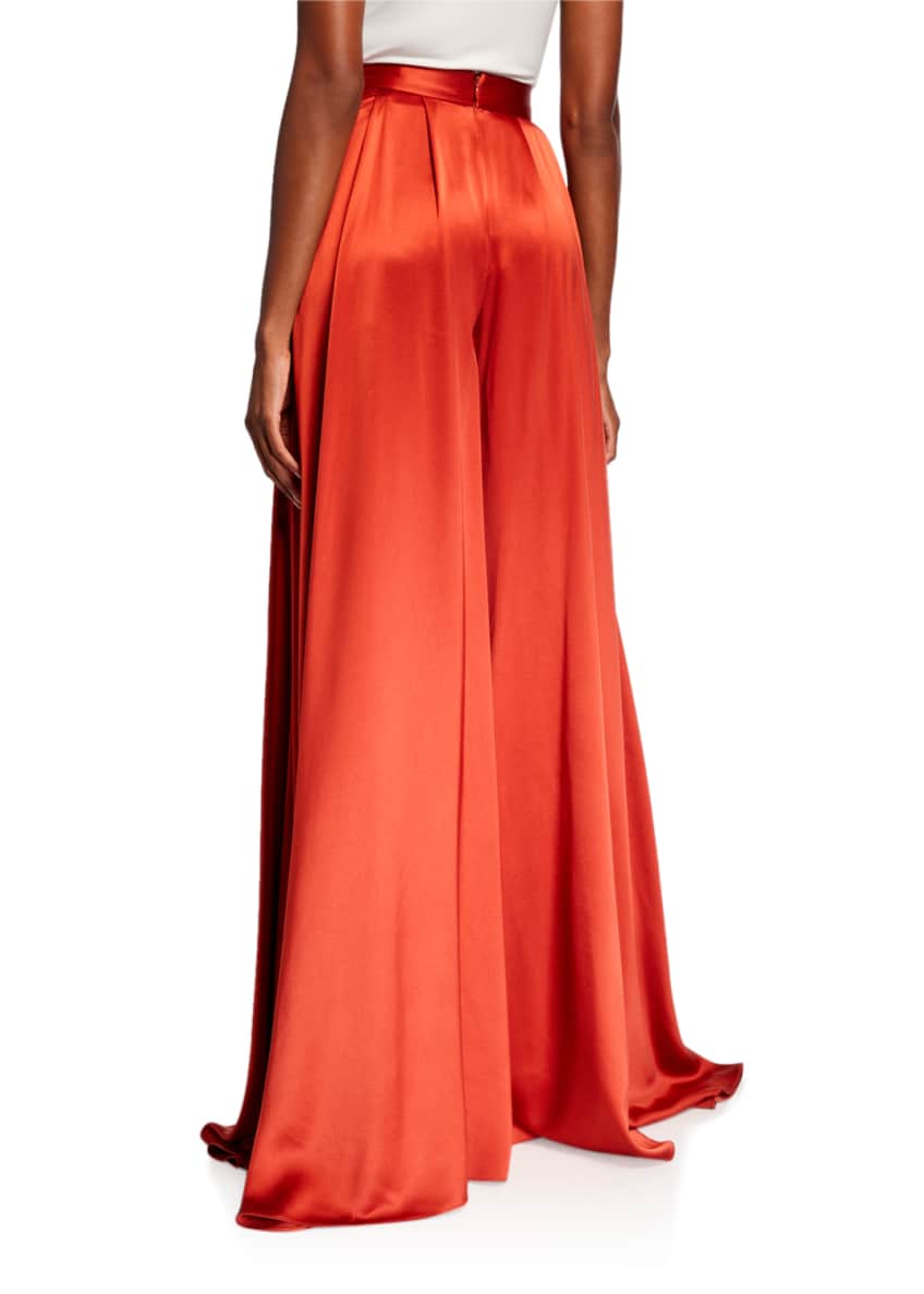 Brandon Maxwell Crepe-Back Satin Draped-Neck Blouse and Matching Items ...