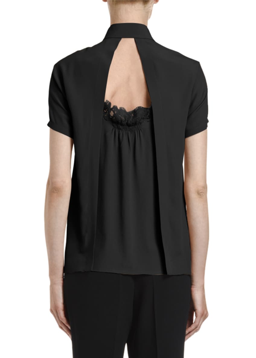 No. 21 Collared Open-Back Button-Down Top w/ Lace & Matching Items ...