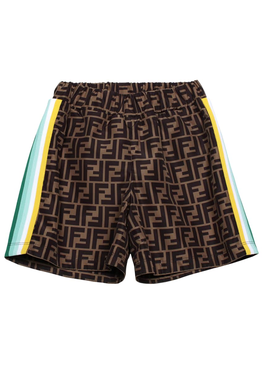 Fendi Boy's Logo Racer Stripe Shorts, Size 4-6 and Matching Items ...