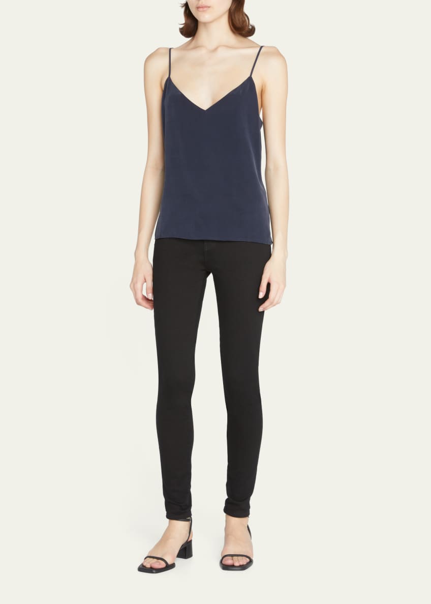 L'Agence Jane V-Neck Spaghetti-Strap Silk Tank and Matching Items ...