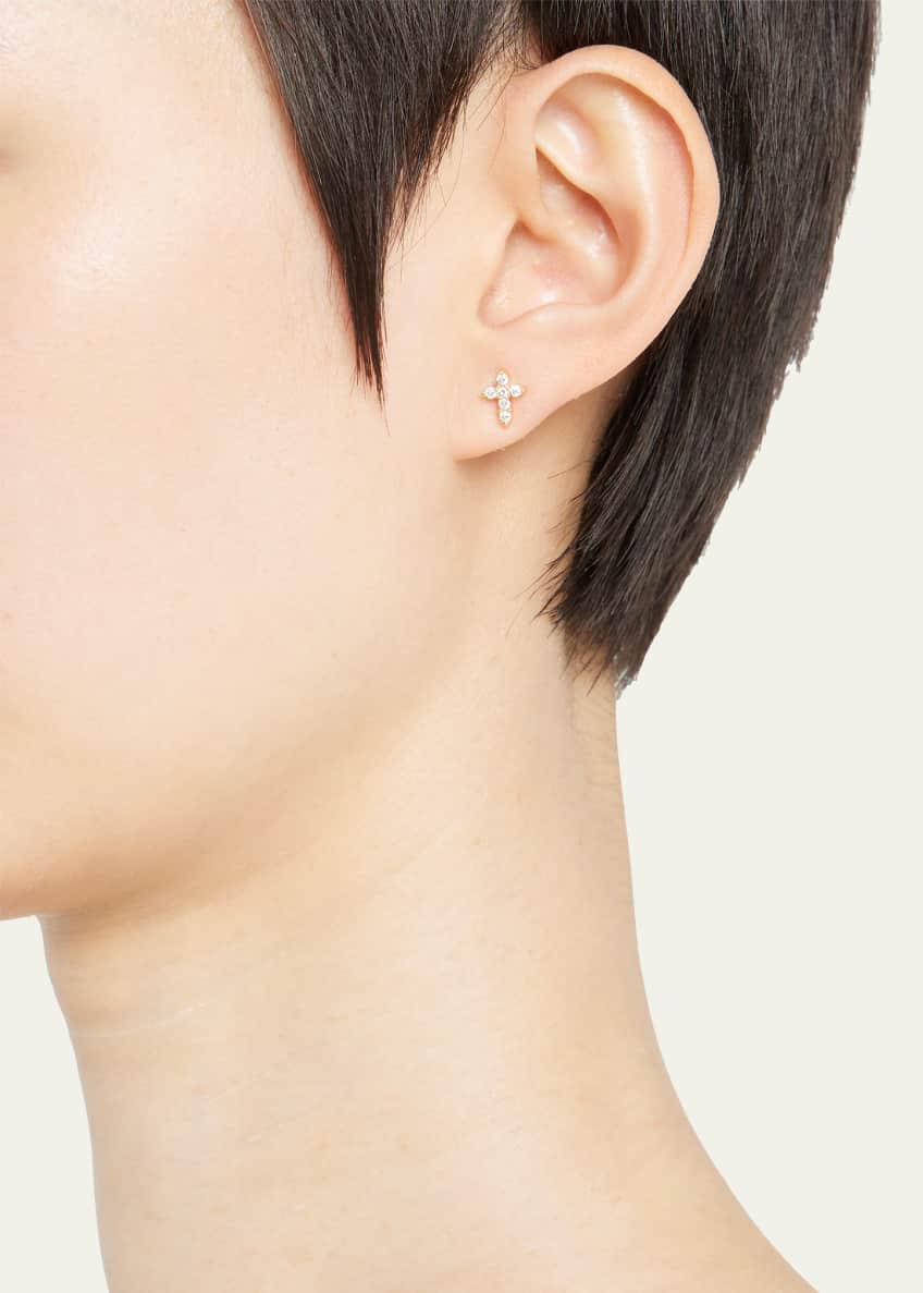 Roberto Coin Mini Diamond Cross Stud Earrings - Bergdorf Goodman