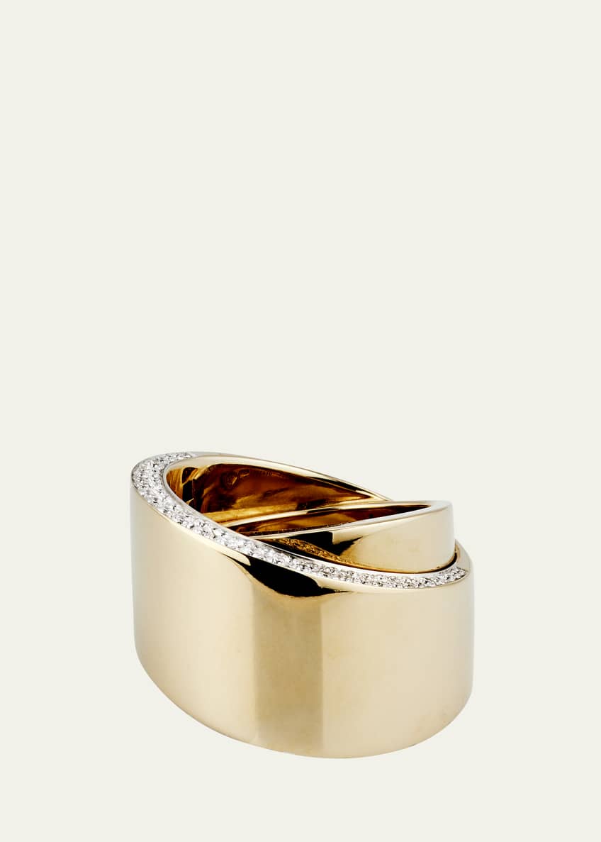 Vhernier Pink Gold Tourbillon Ring with Diamonds - Bergdorf Goodman