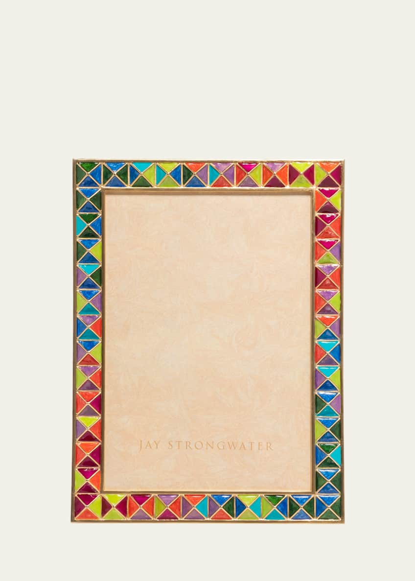 Jay Strongwater Rainbow Pyramid Frame, 5" x 7" - Bergdorf Goodman
